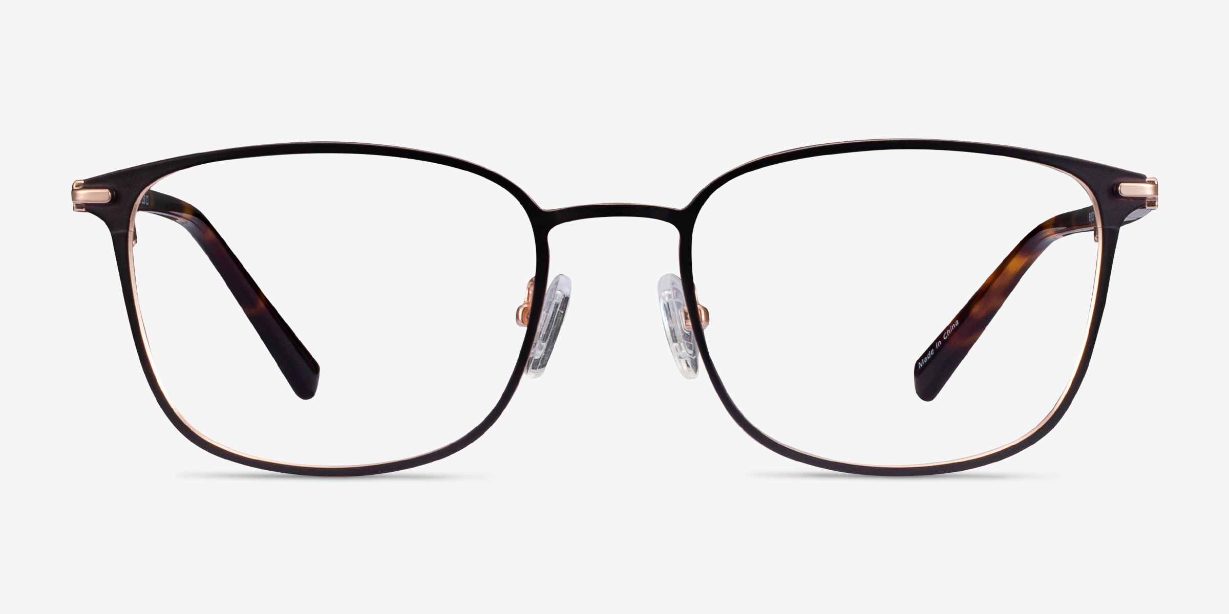 River Rectangle Black Rose Gold Full Rim Eyeglasses Eyebuydirect Canada