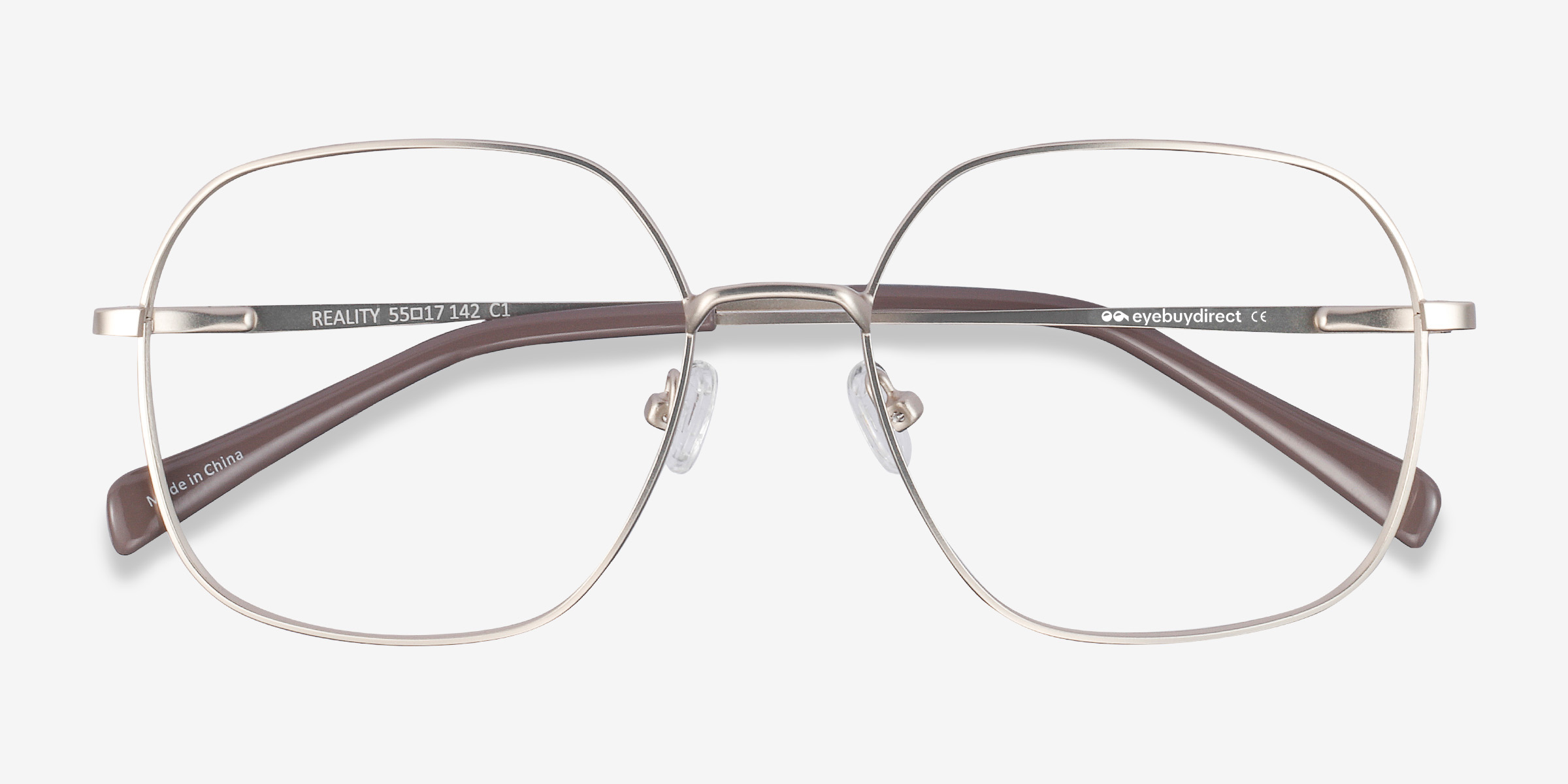 Reality Square Gold Full Rim Eyeglasses Eyebuydirect