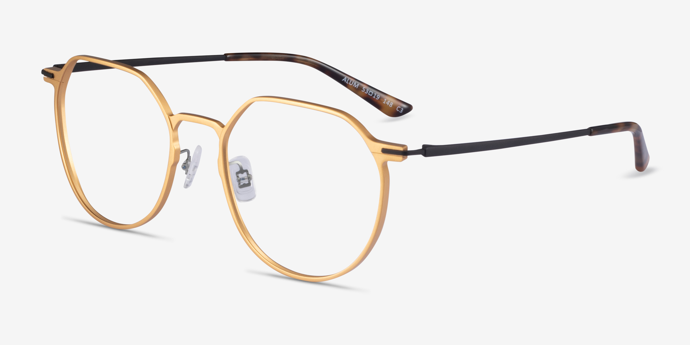 Alum Geometric Gold & Black Full Rim Eyeglasses | Eyebuydirect Canada