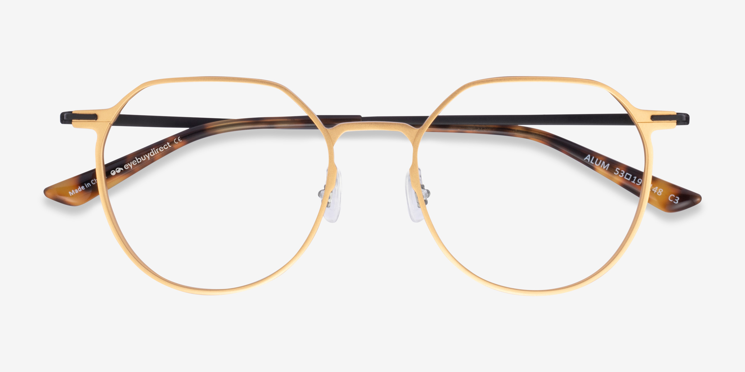 Alum Geometric Gold & Black Full Rim Eyeglasses | Eyebuydirect Canada
