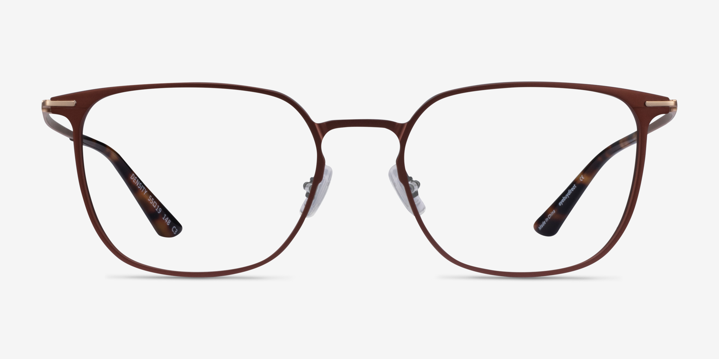 Density Square Brown And Gold Full Rim Eyeglasses Eyebuydirect