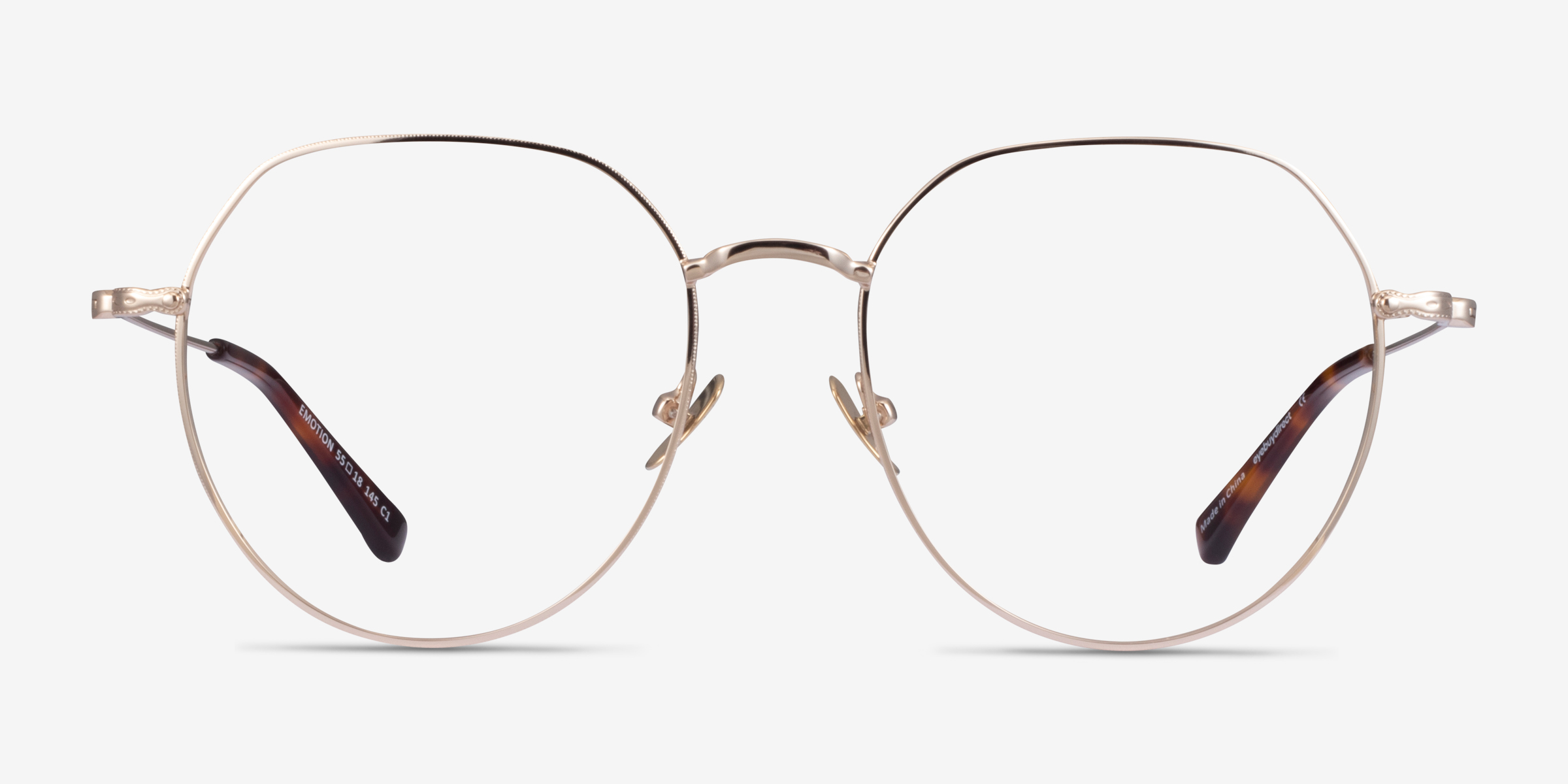 Emotion Geometric Light Gold Full Rim Eyeglasses | Eyebuydirect Canada