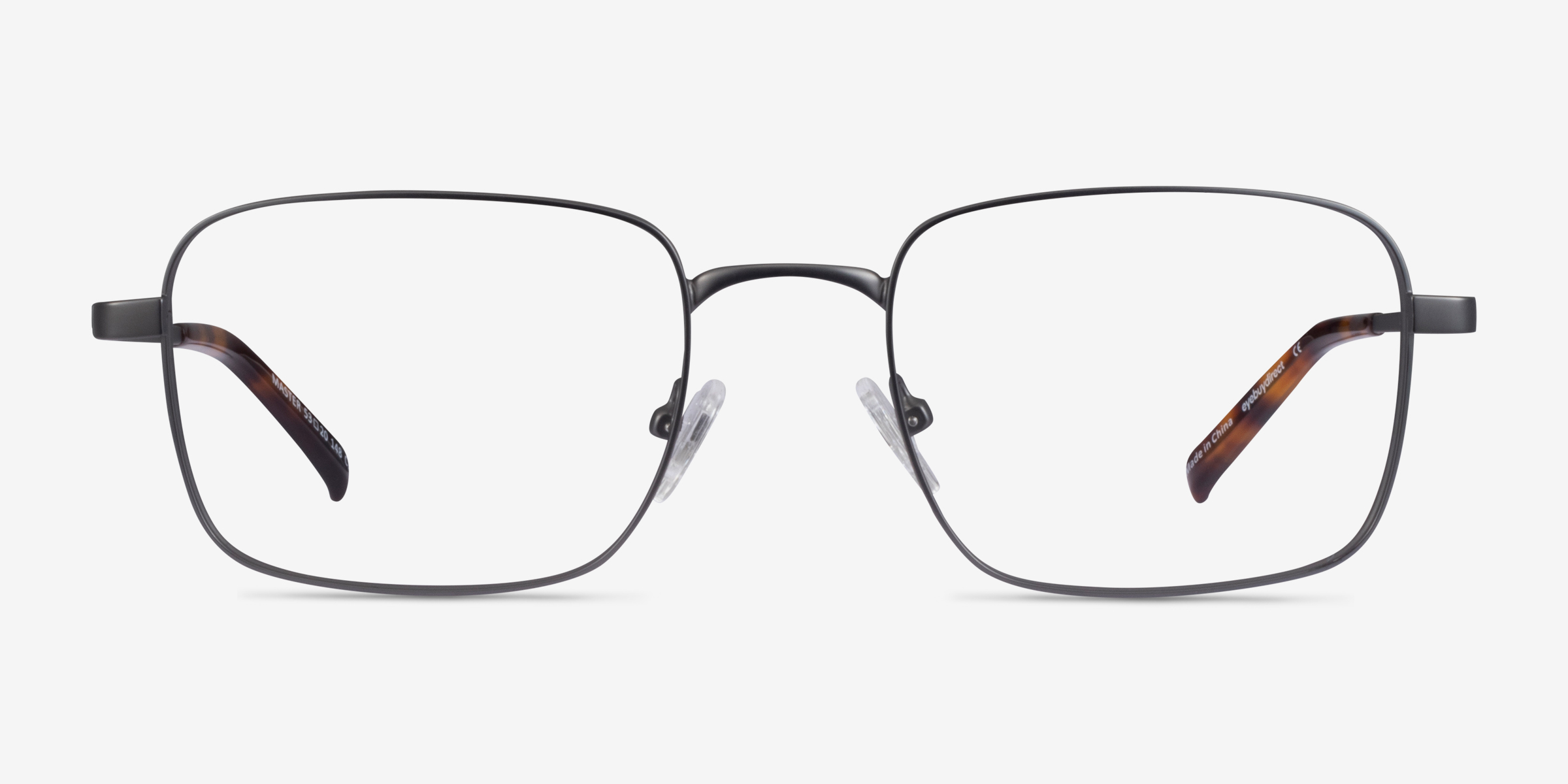 Master Rectangle Gunmetal Glasses for Men | Eyebuydirect