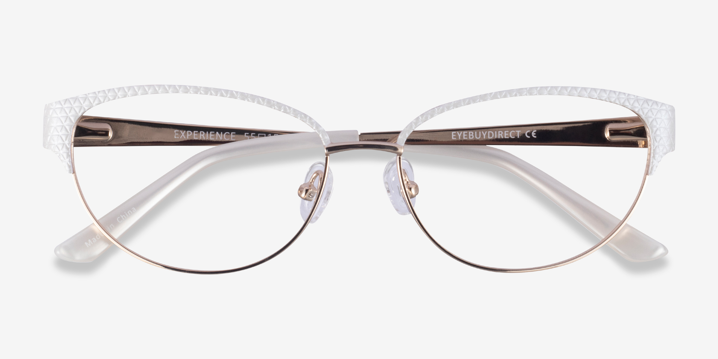 Experience Cat Eye White Gold Glasses for Women | Eyebuydirect Canada