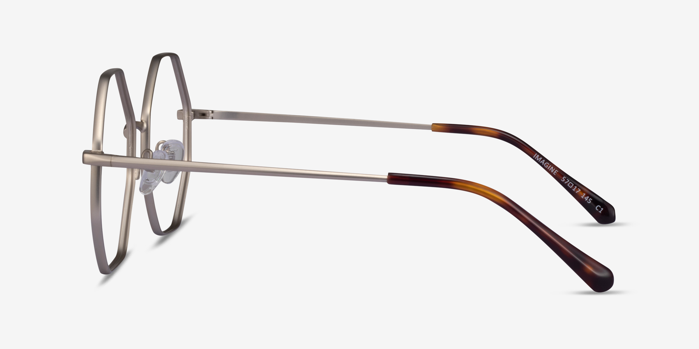 Imagine Geometric Matte Silver Full Rim Eyeglasses | Eyebuydirect