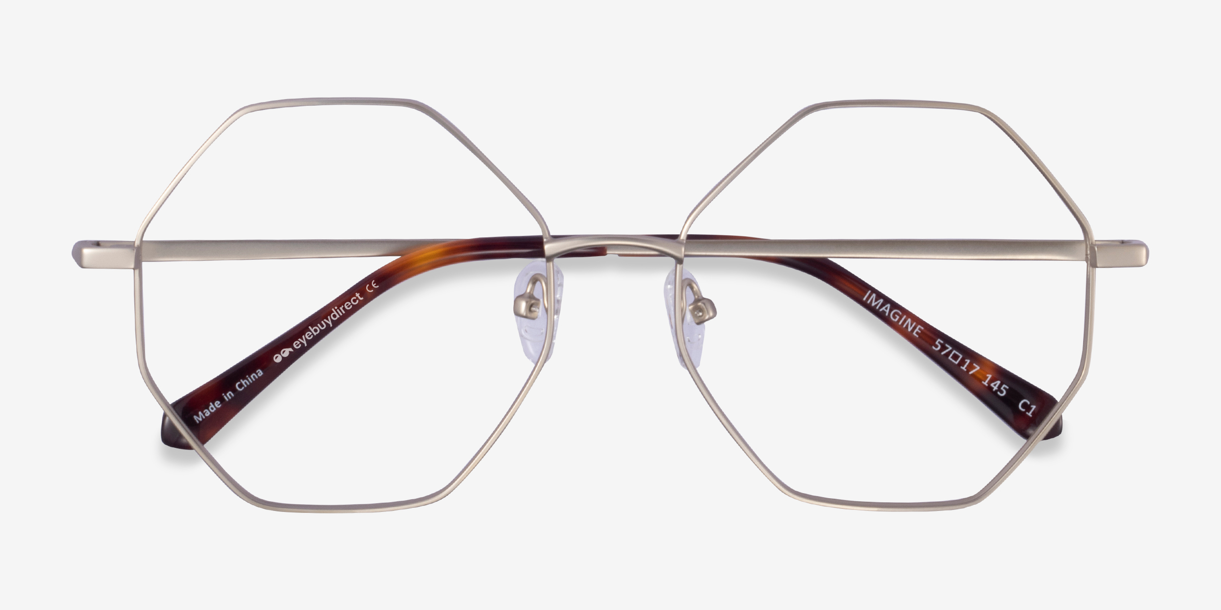Imagine Geometric Matte Silver Full Rim Eyeglasses | Eyebuydirect