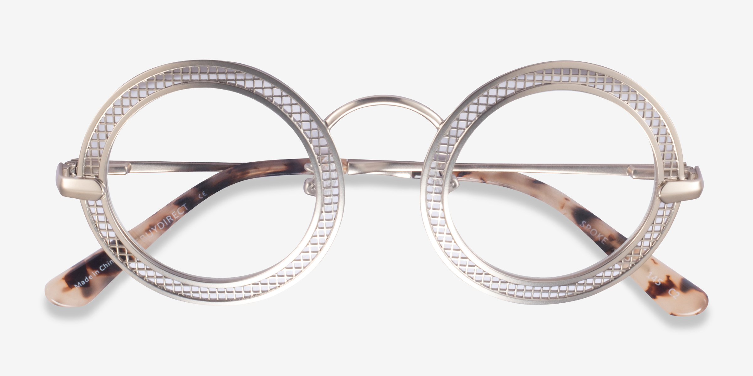 Spoke Round Matte Gold Full Rim Eyeglasses | Eyebuydirect Canada