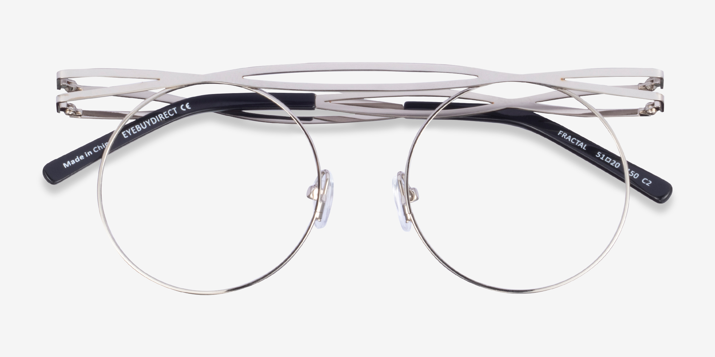 Fractal Aviator Silver Full Rim Eyeglasses Eyebuydirect