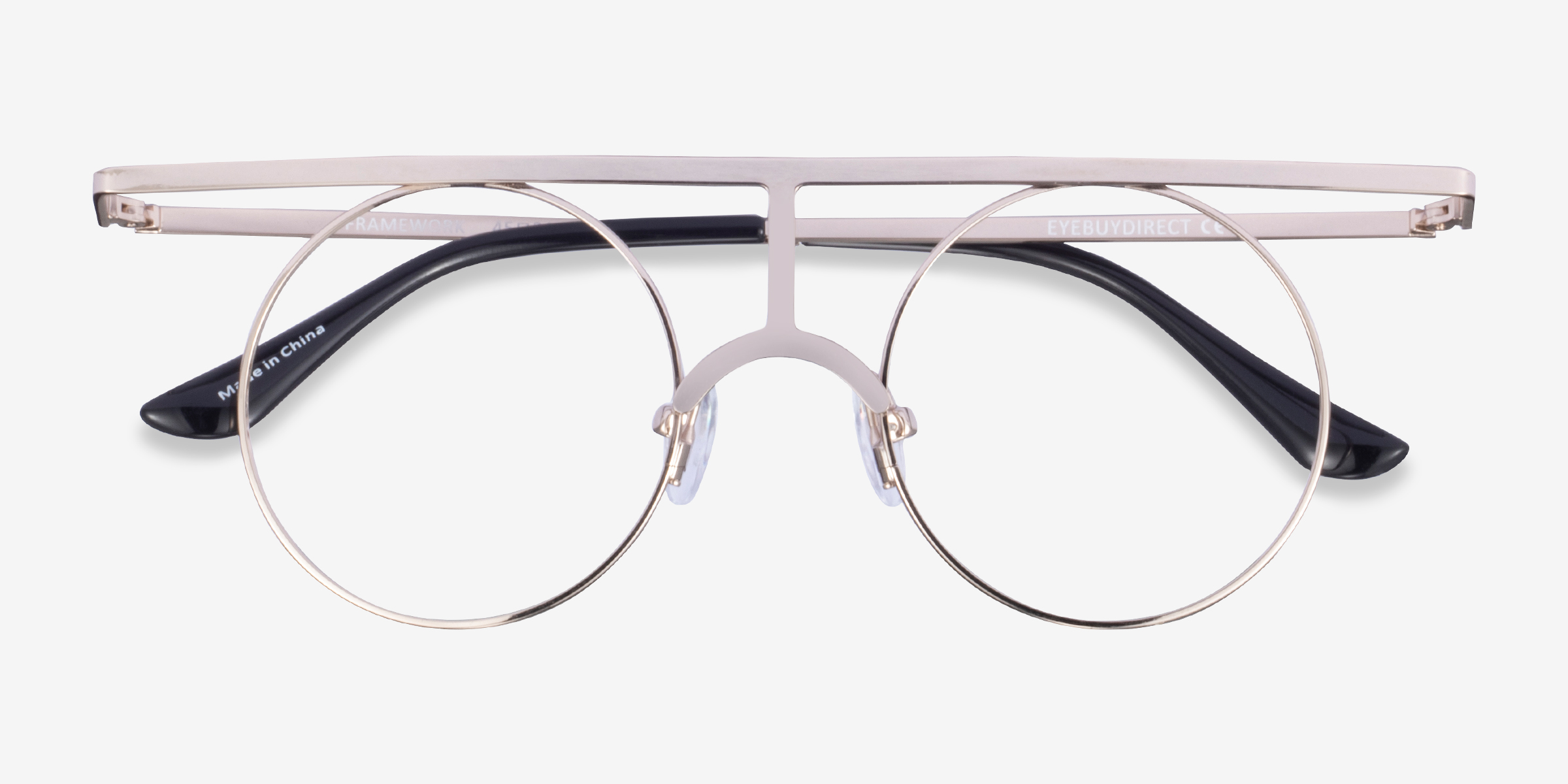 Framework Aviator Light Gold Full Rim Eyeglasses | Eyebuydirect Canada