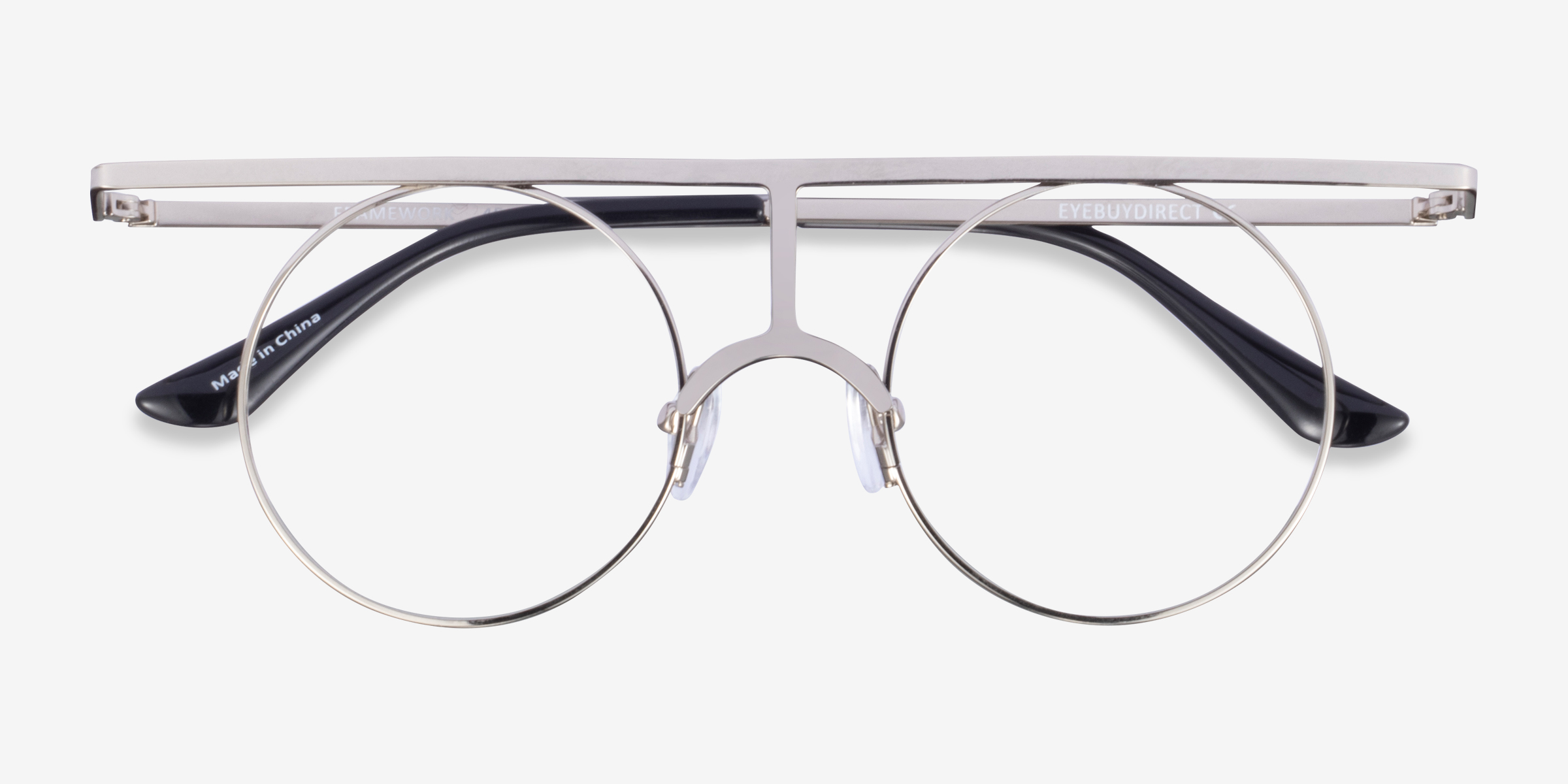 Framework Aviator Silver Full Rim Eyeglasses Eyebuydirect Canada