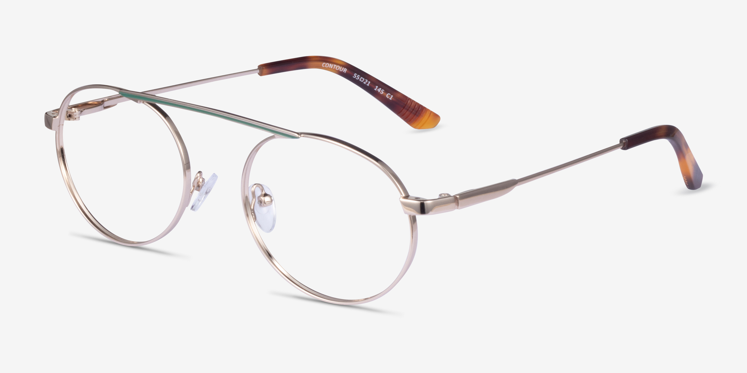 Contour Aviator Light Gold Full Rim Eyeglasses | Eyebuydirect