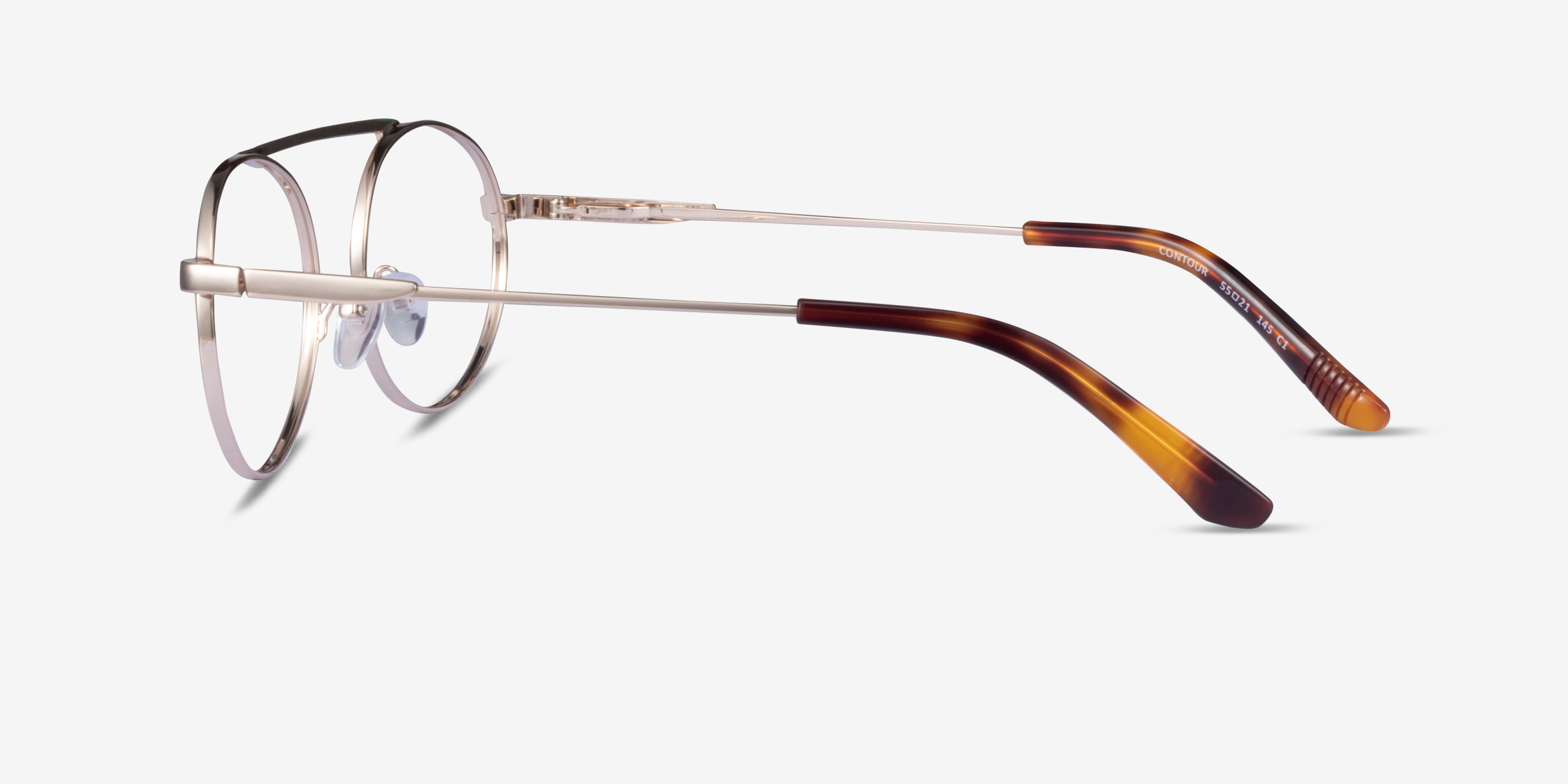 Contour Aviator Light Gold Full Rim Eyeglasses | Eyebuydirect