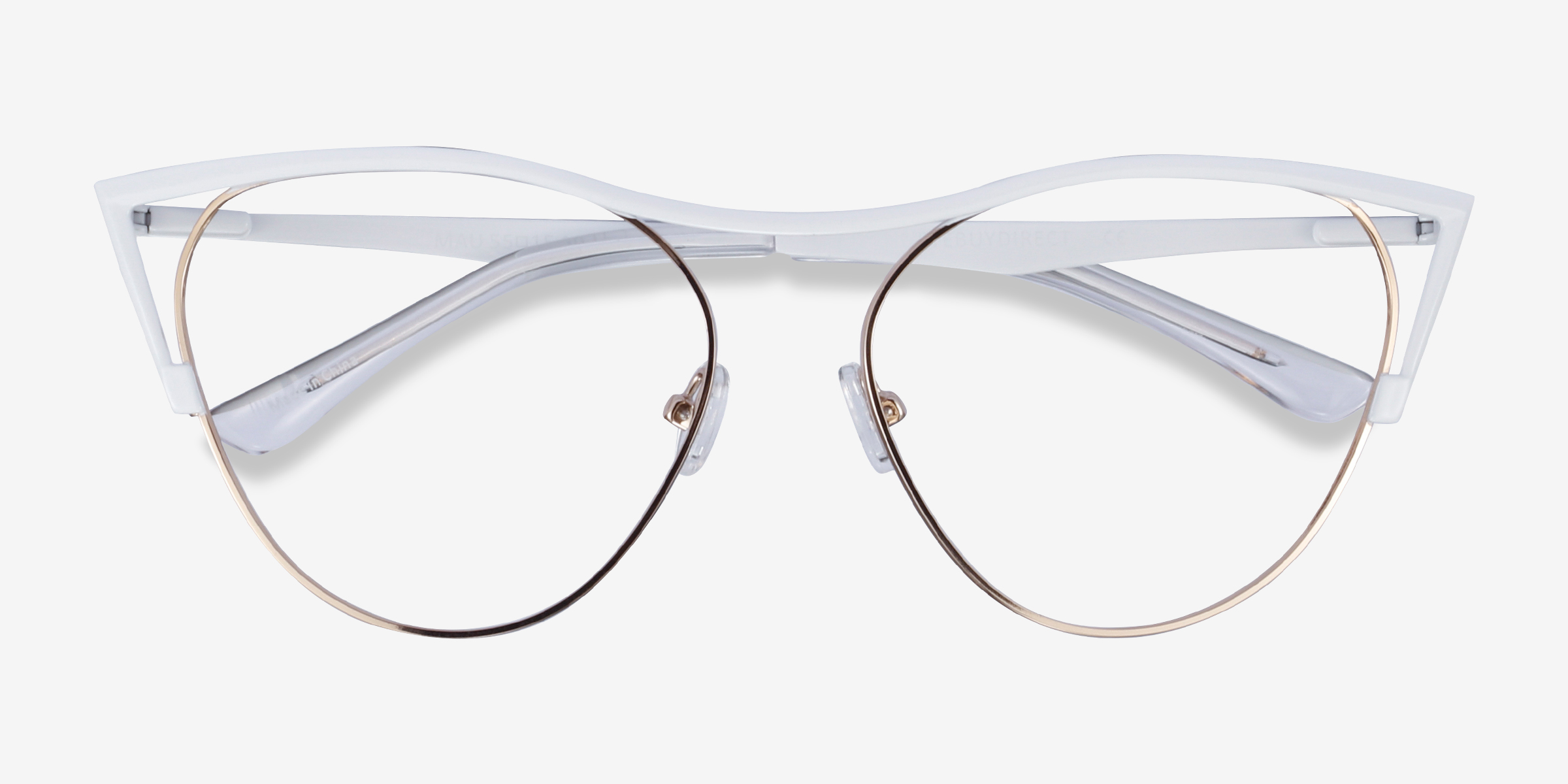 Mau Cat Eye White Gold Glasses for Women | Eyebuydirect