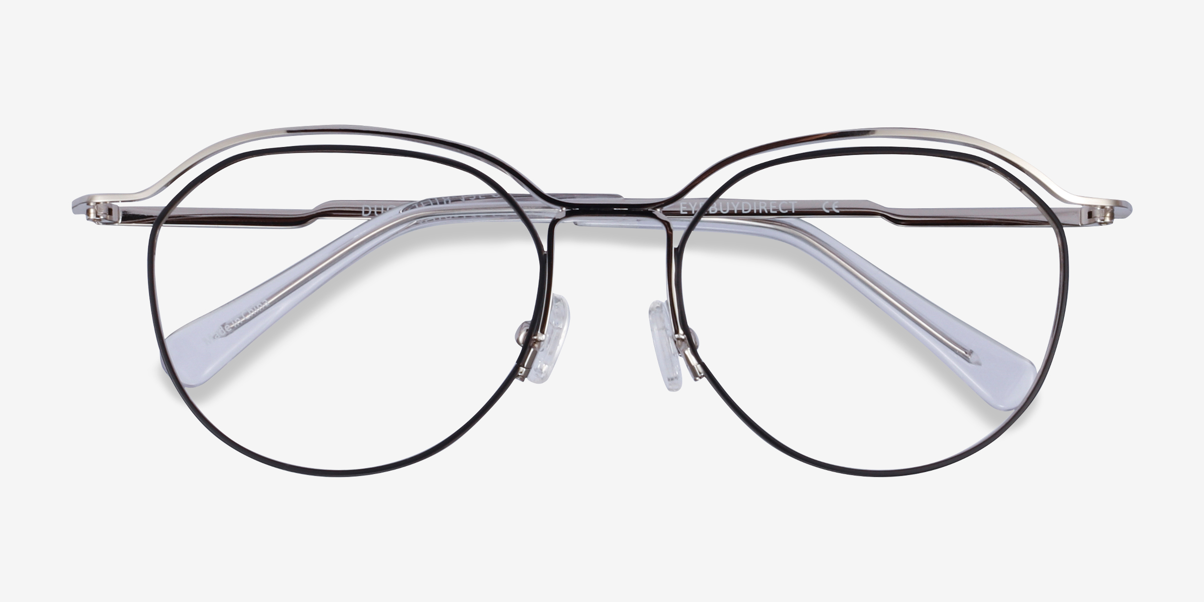 Duo Browline Silver Black Full Rim Eyeglasses Eyebuydirect Canada