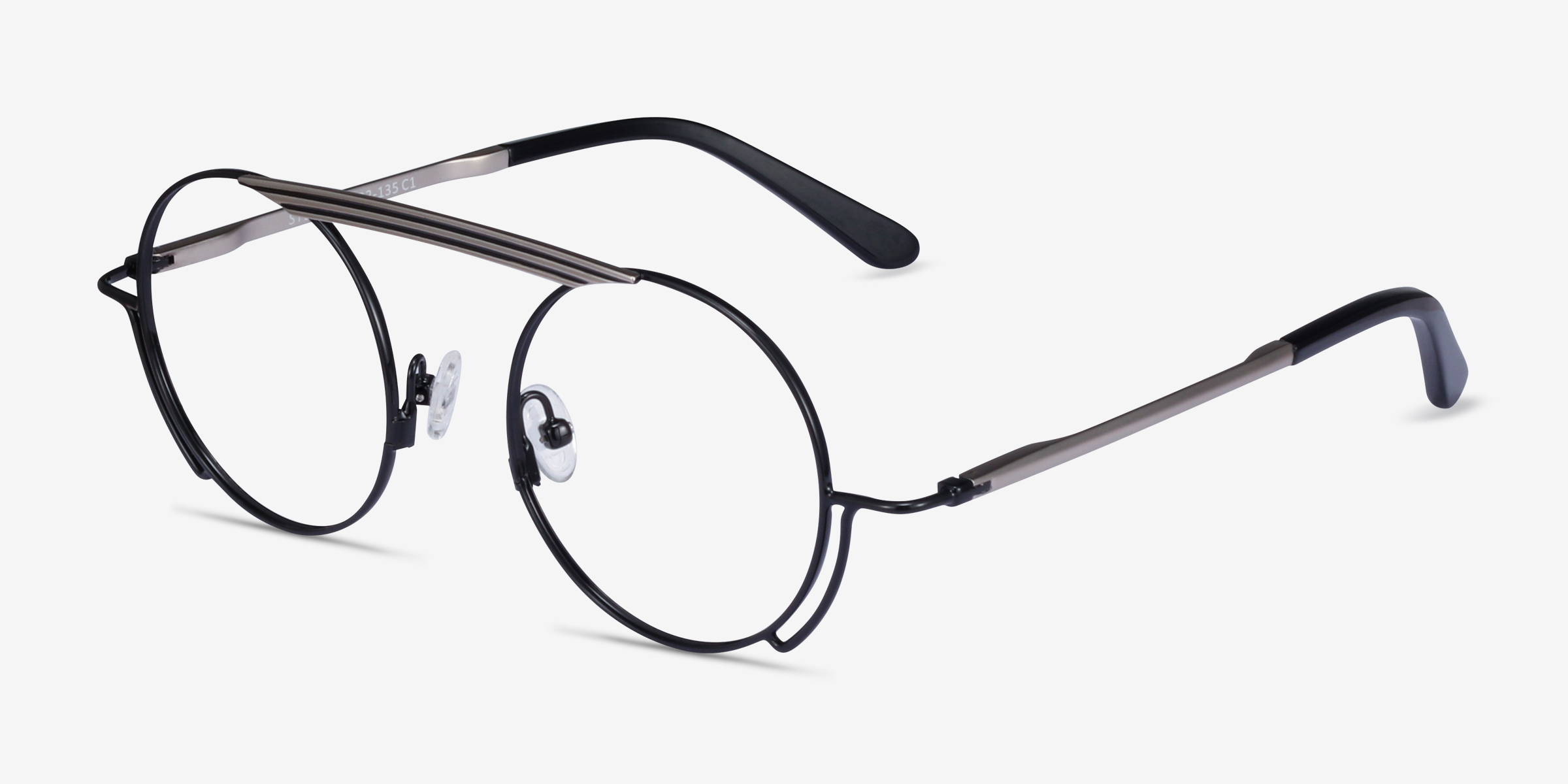Steam Round Black Silver Glasses for Women | Eyebuydirect