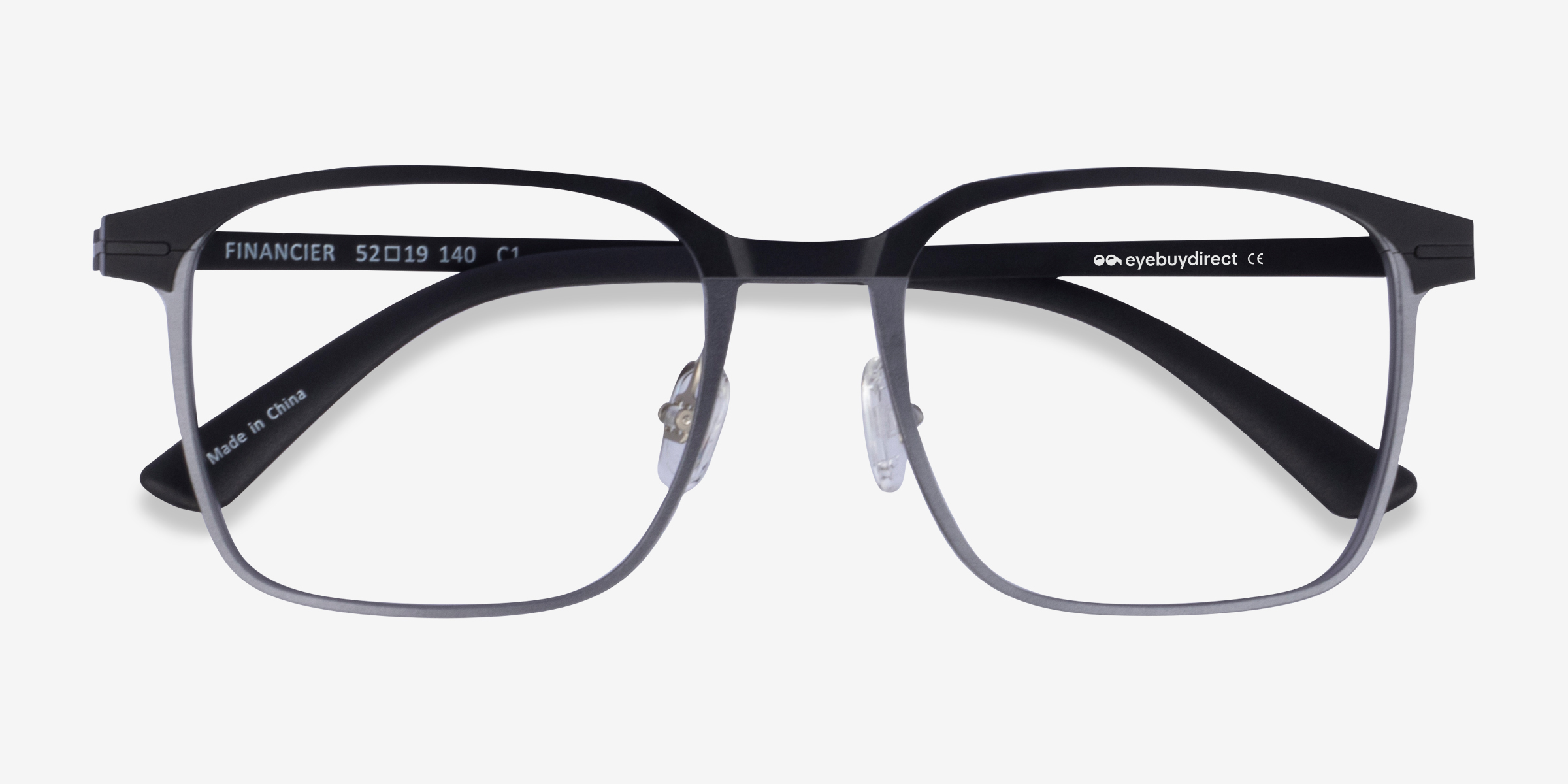 Financier Square Black Full Rim Eyeglasses | Eyebuydirect