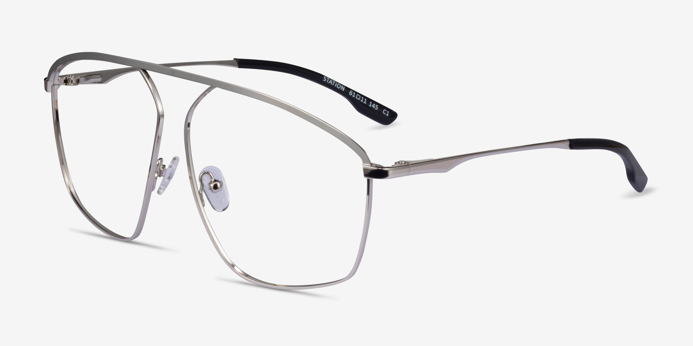 Station Aviator Silver Full Rim Eyeglasses Eyebuydirect Canada