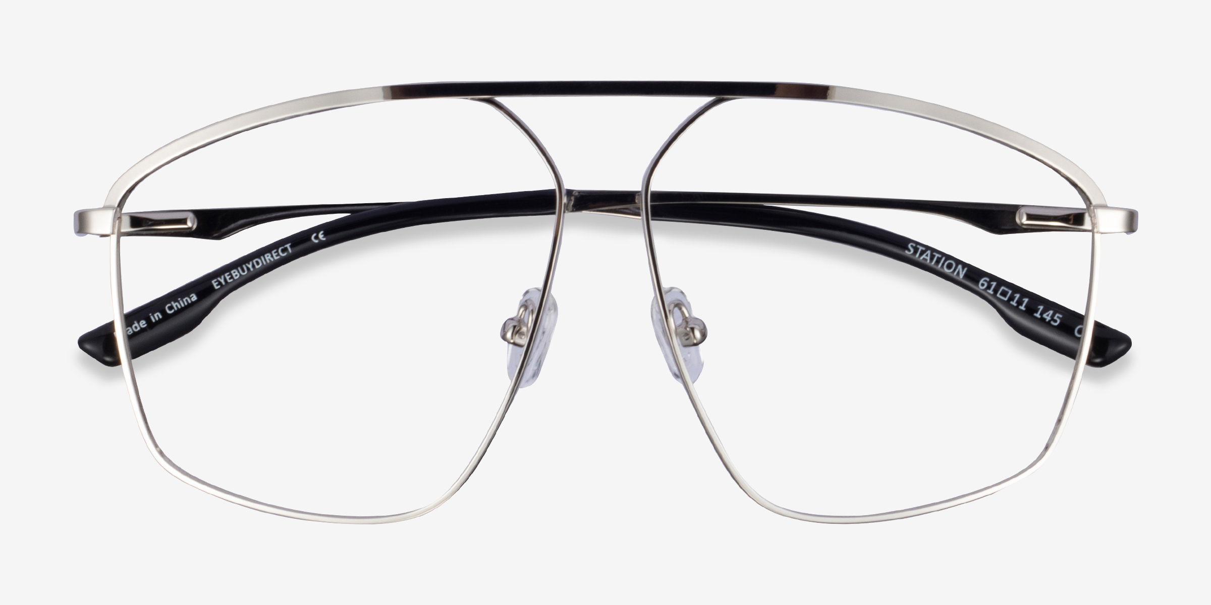 Station Aviator Silver Full Rim Eyeglasses Eyebuydirect Canada