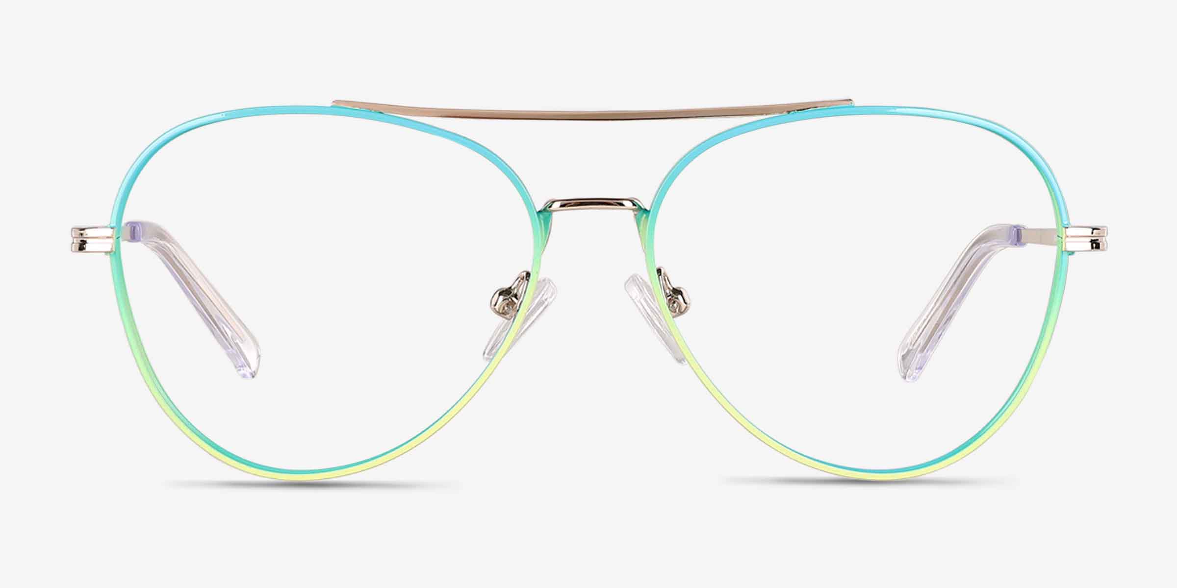 Sparkle Aviator Gradient Blue Full Rim Eyeglasses | Eyebuydirect