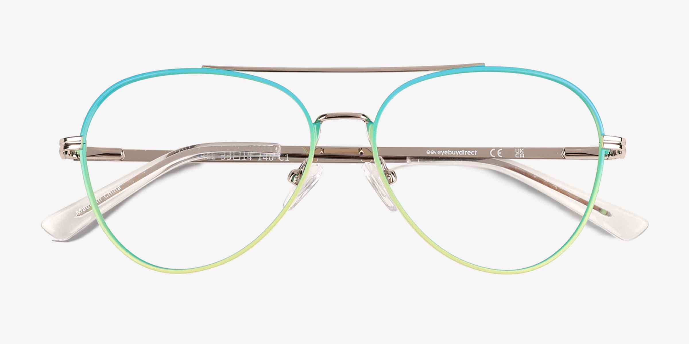 Sparkle Aviator Gradient Blue Full Rim Eyeglasses | Eyebuydirect Canada