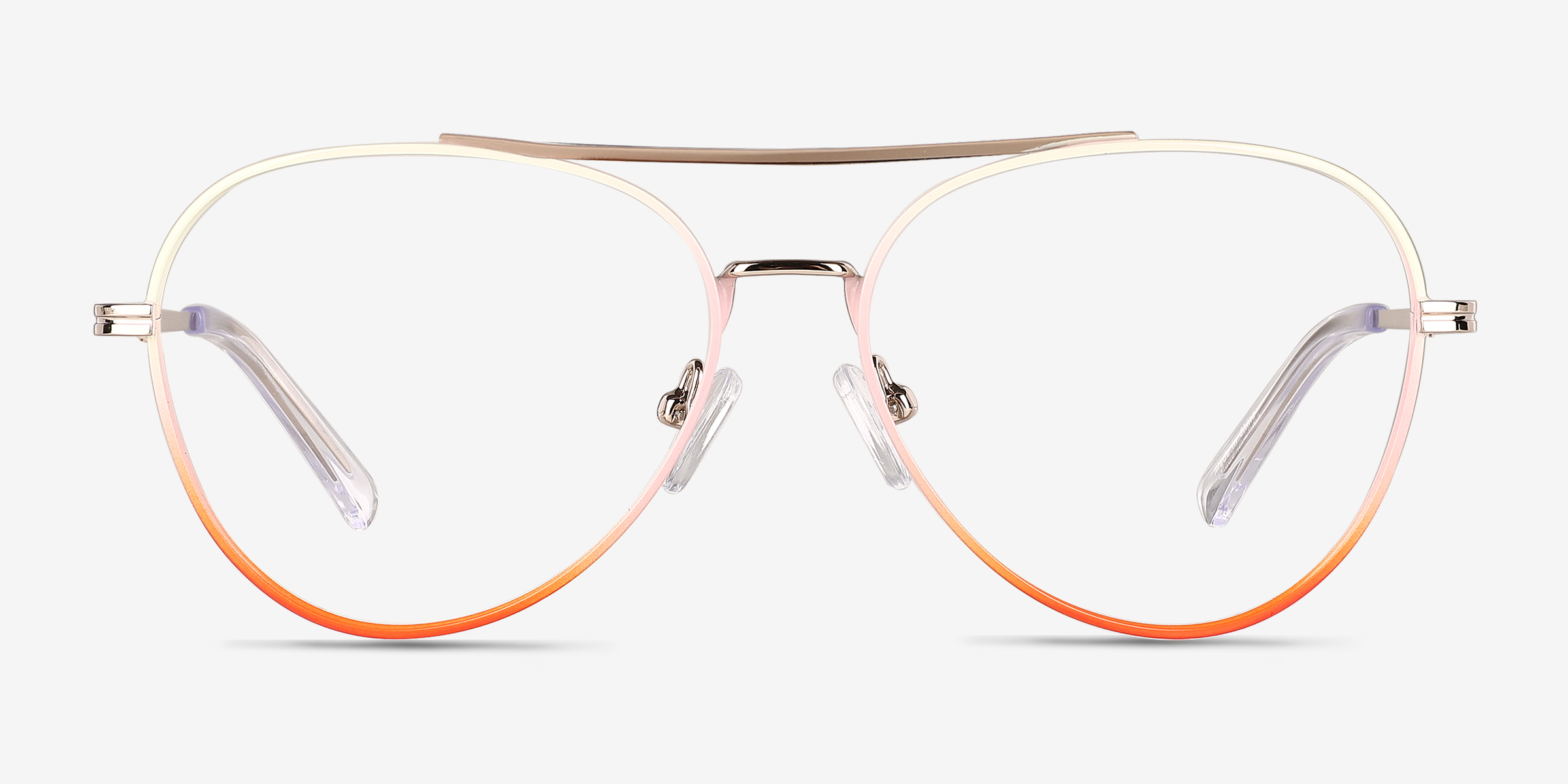 Sparkle Aviator Gradient Orange Full Rim Eyeglasses | Eyebuydirect