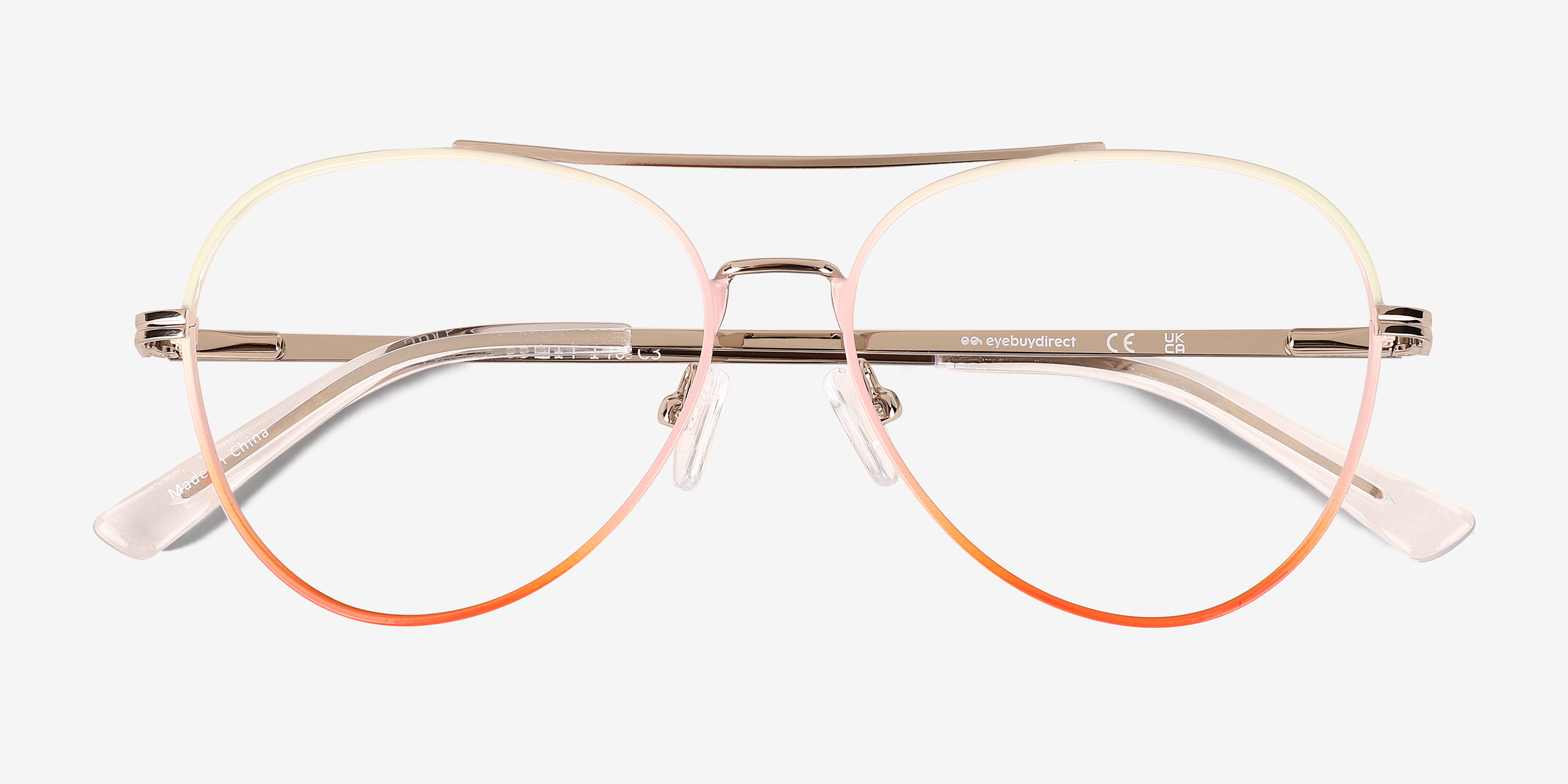 Sparkle Aviator Gradient Orange Full Rim Eyeglasses | Eyebuydirect Canada