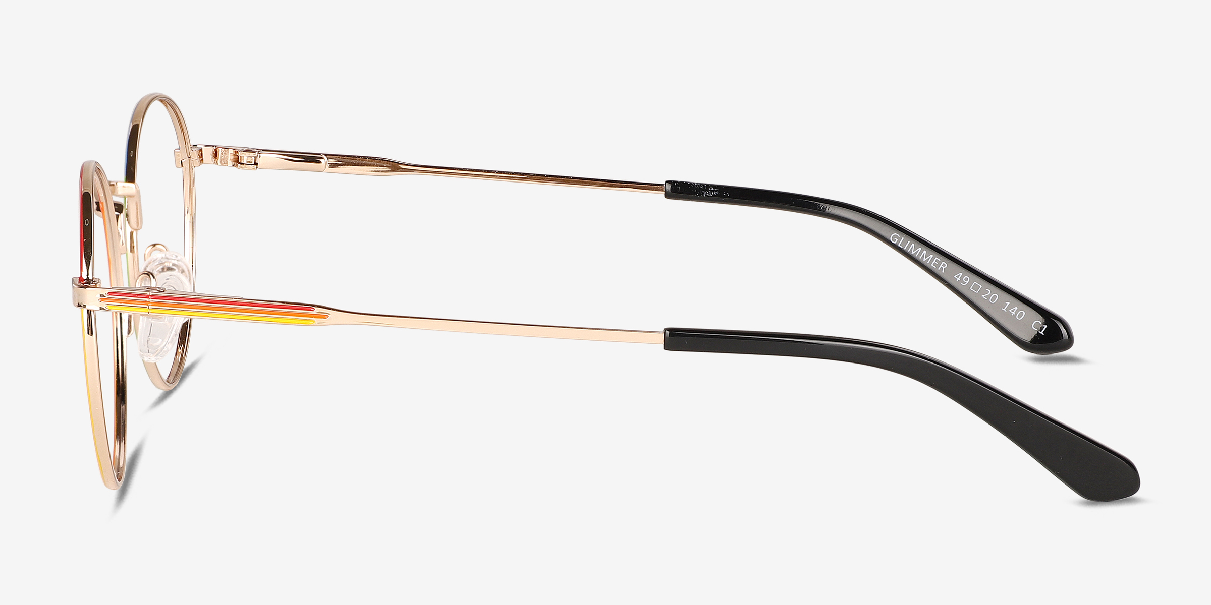 Glimmer Round Shiny Gold Rainbow Full Rim Eyeglasses | Eyebuydirect