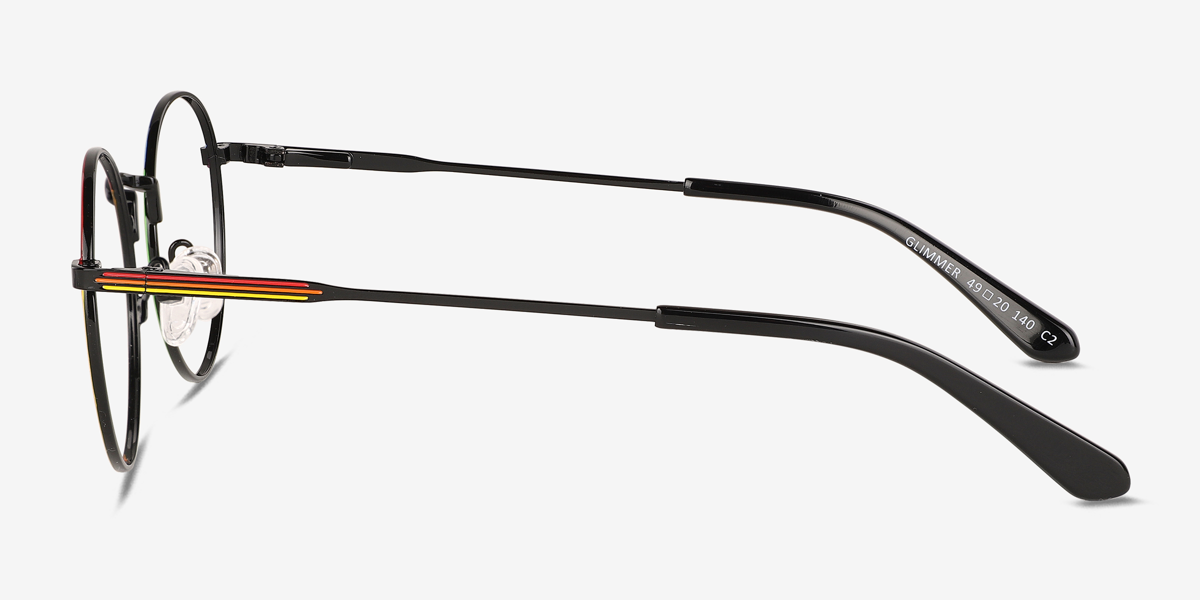 Glimmer Round Shiny Black Rainbow Full Rim Eyeglasses | Eyebuydirect