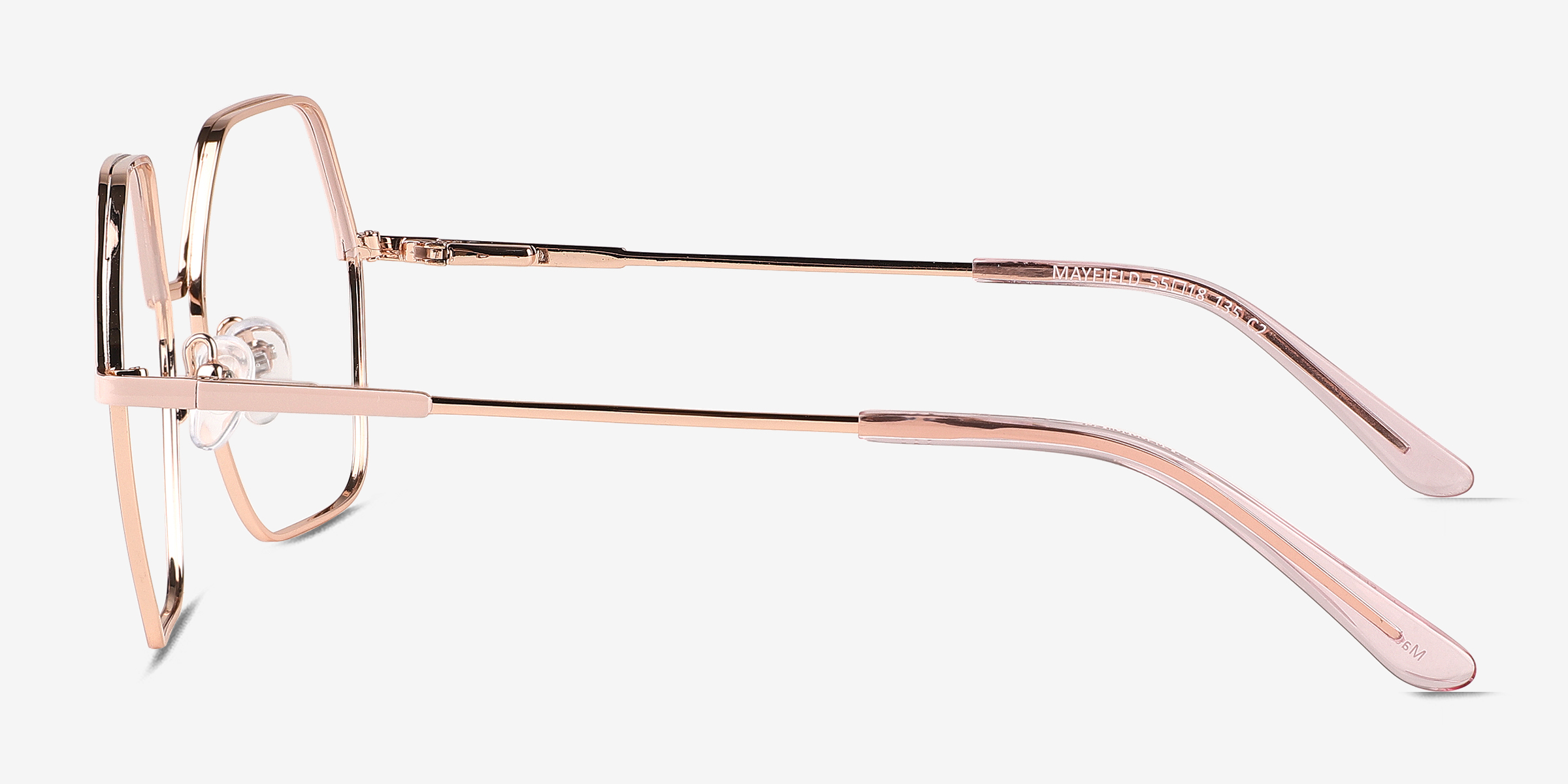 Mayfield Geometric Shiny Rose Gold Glasses for Women | Eyebuydirect