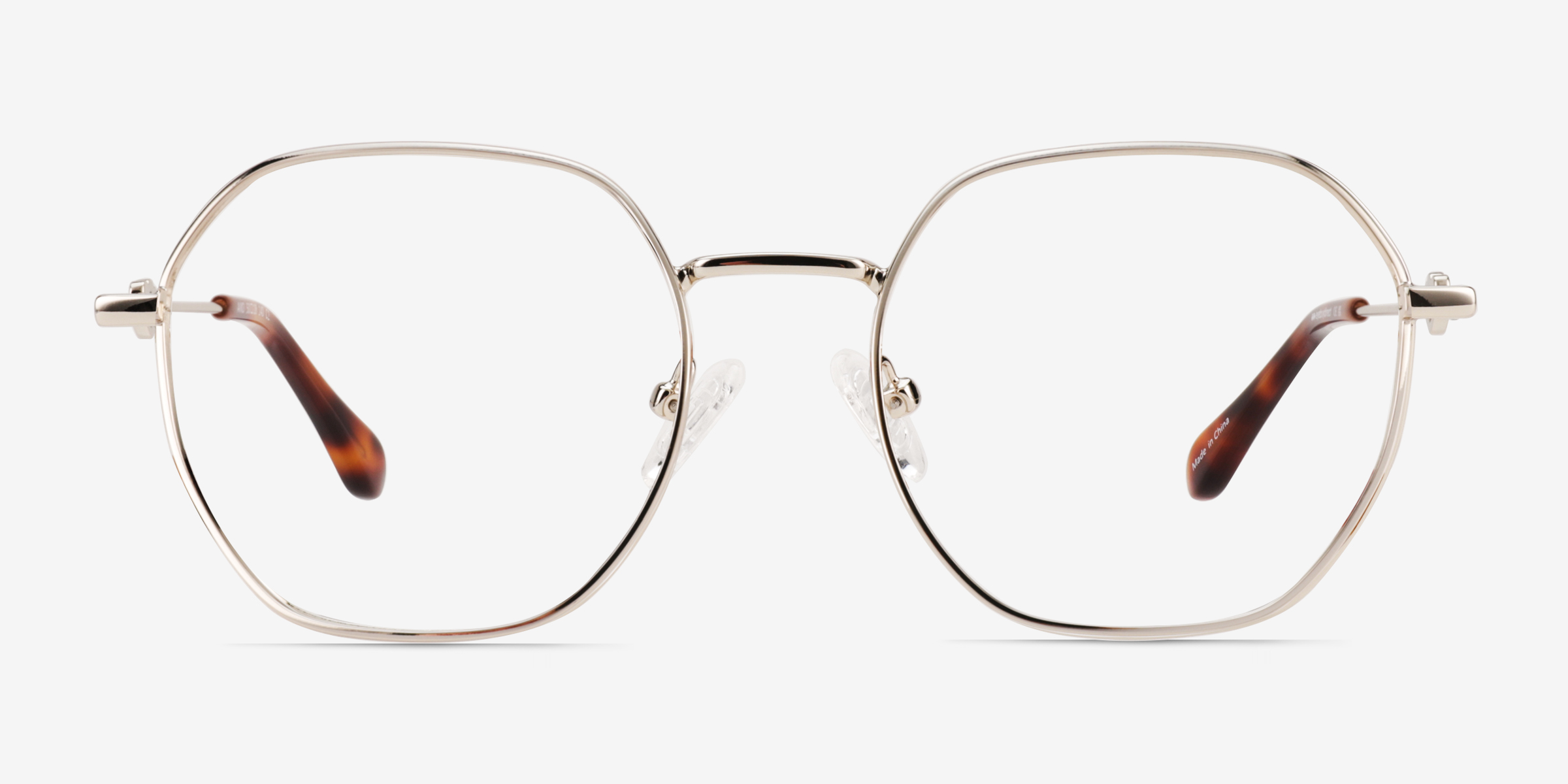 Aiko Geometric Shiny Gold Full Rim Eyeglasses | Eyebuydirect