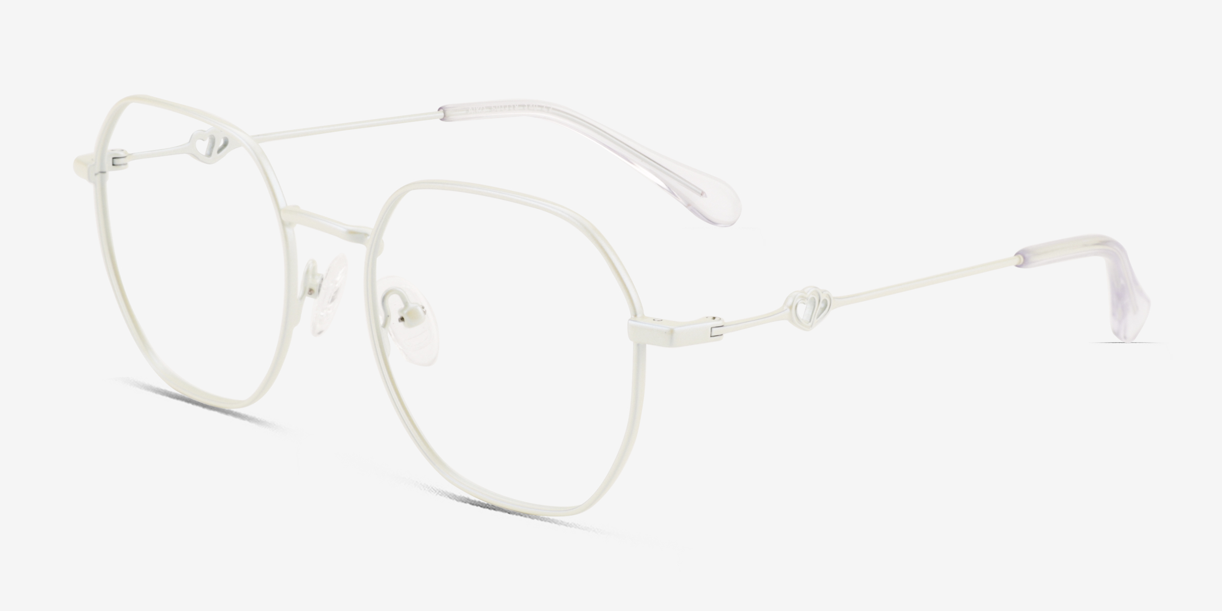 Aiko Geometric Pearly White Full Rim Eyeglasses | Eyebuydirect