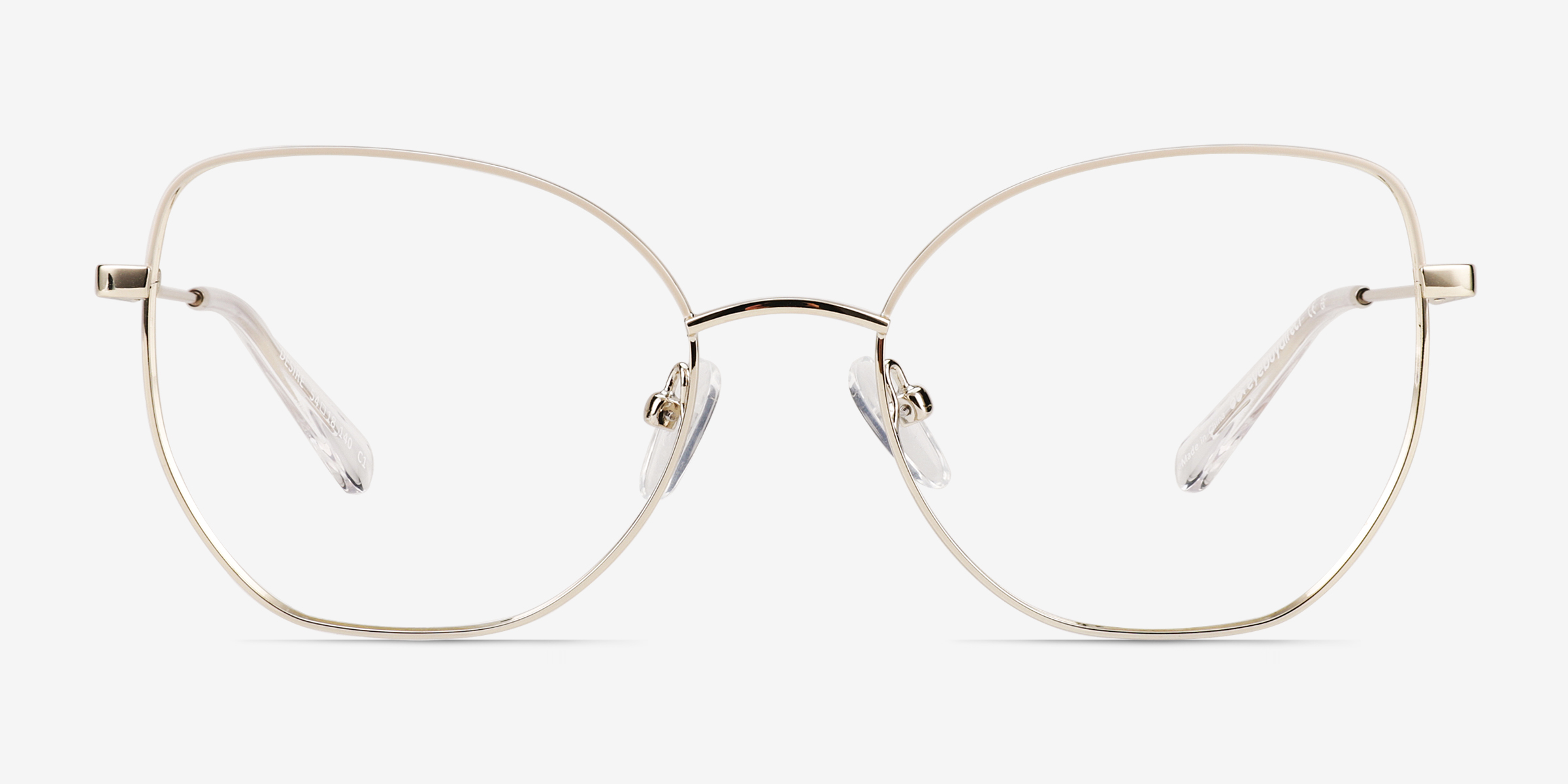 Desire Cat Eye Shiny Gold White Glasses for Women | Eyebuydirect
