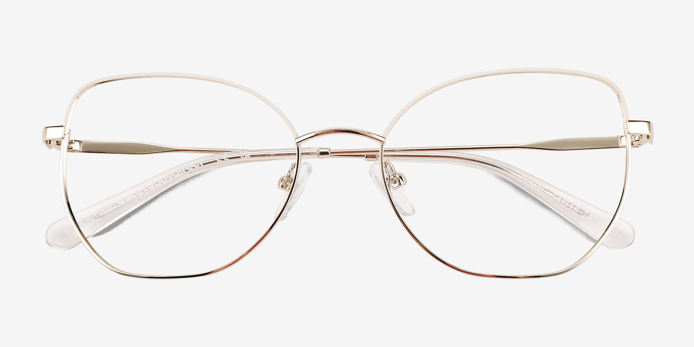Desire Cat Eye Shiny Gold White Glasses for Women | Eyebuydirect