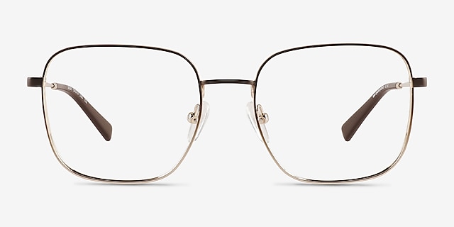 Adley Square Gradient Brown Gold Full Rim Eyeglasses Eyebuydirect