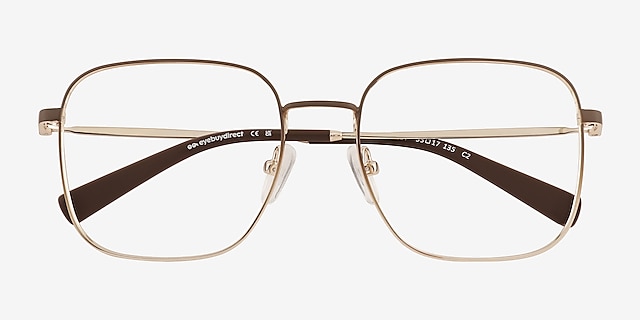 Adley Square Gradient Brown Gold Full Rim Eyeglasses Eyebuydirect Canada