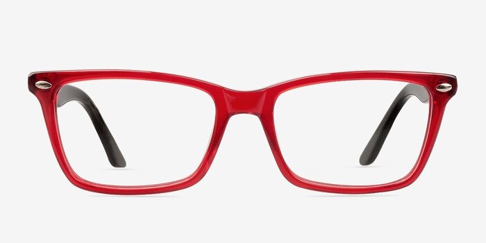 Alina Rectangle Red Glasses for Women | Eyebuydirect