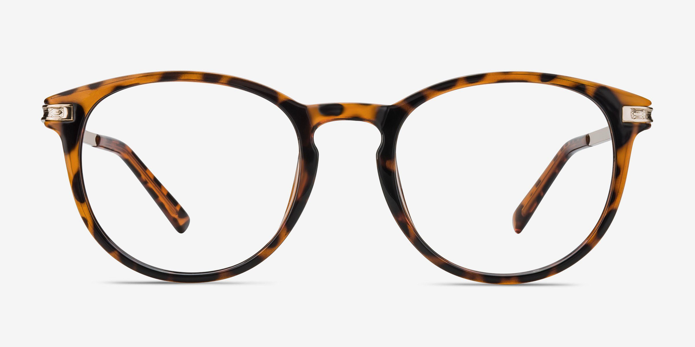 Daphne Round Brown & Tortoise Glasses for Women | Eyebuydirect Canada