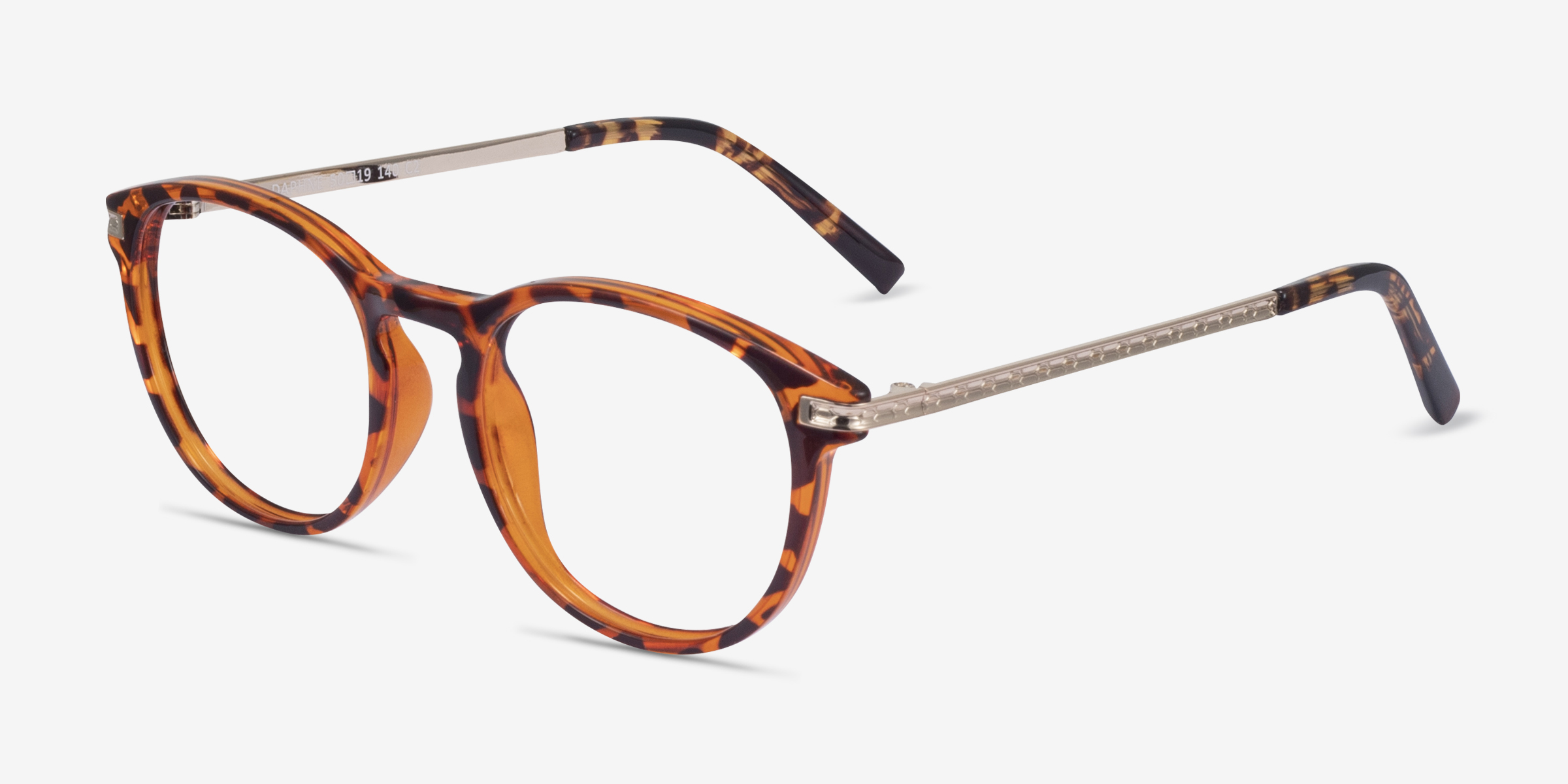Daphne Round Brown & Tortoise Glasses for Women | Eyebuydirect