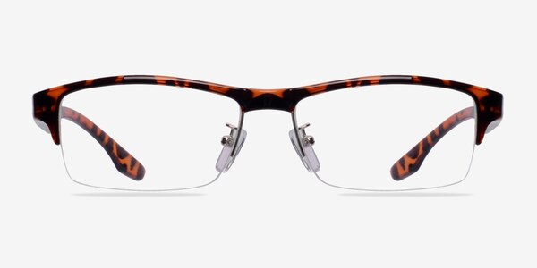 Ambitious Rectangle Leopard Semi Rimless Eyeglasses | Eyebuydirect