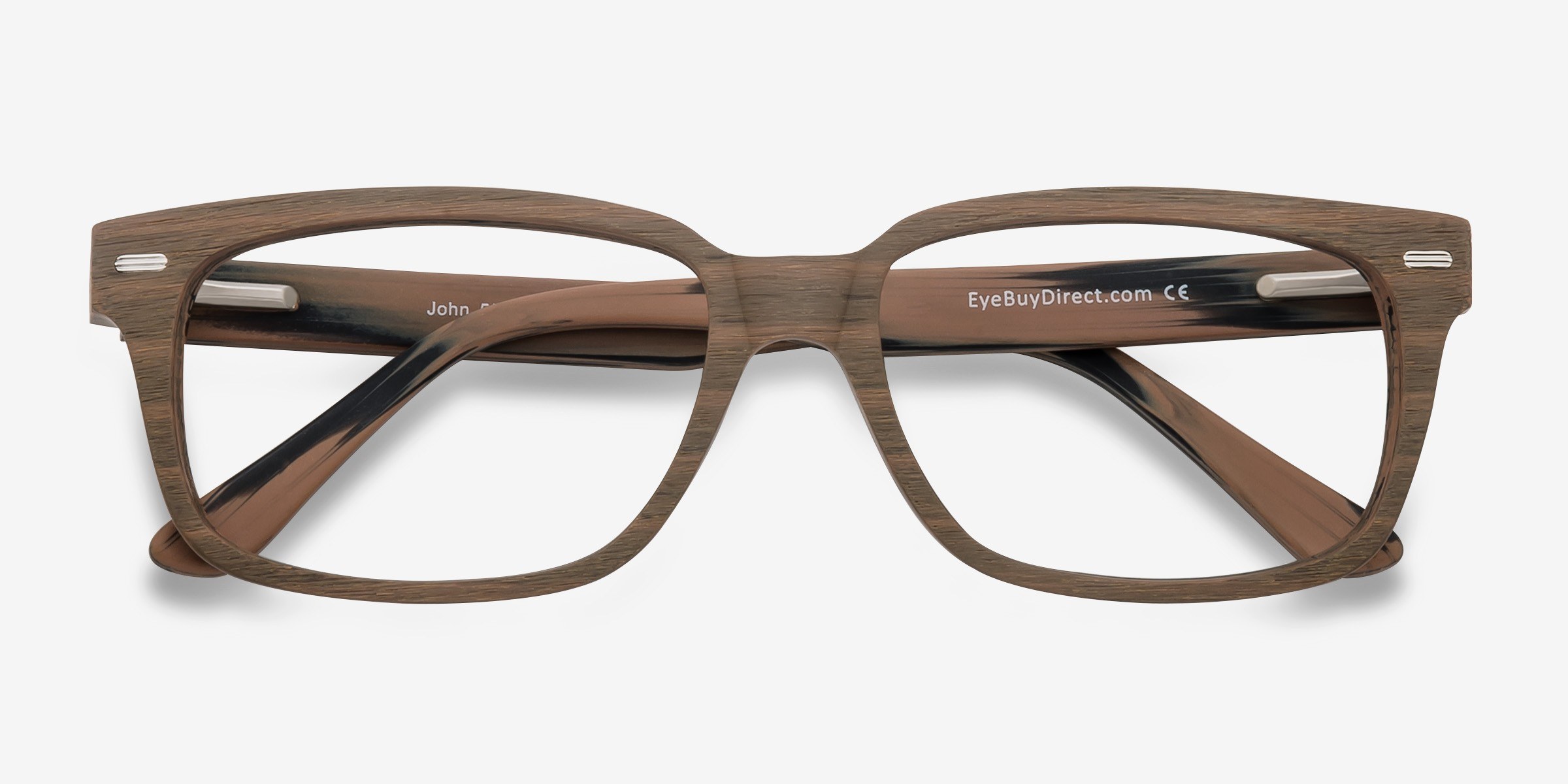John Rectangle Brown & Striped Full Rim Eyeglasses | Eyebuydirect