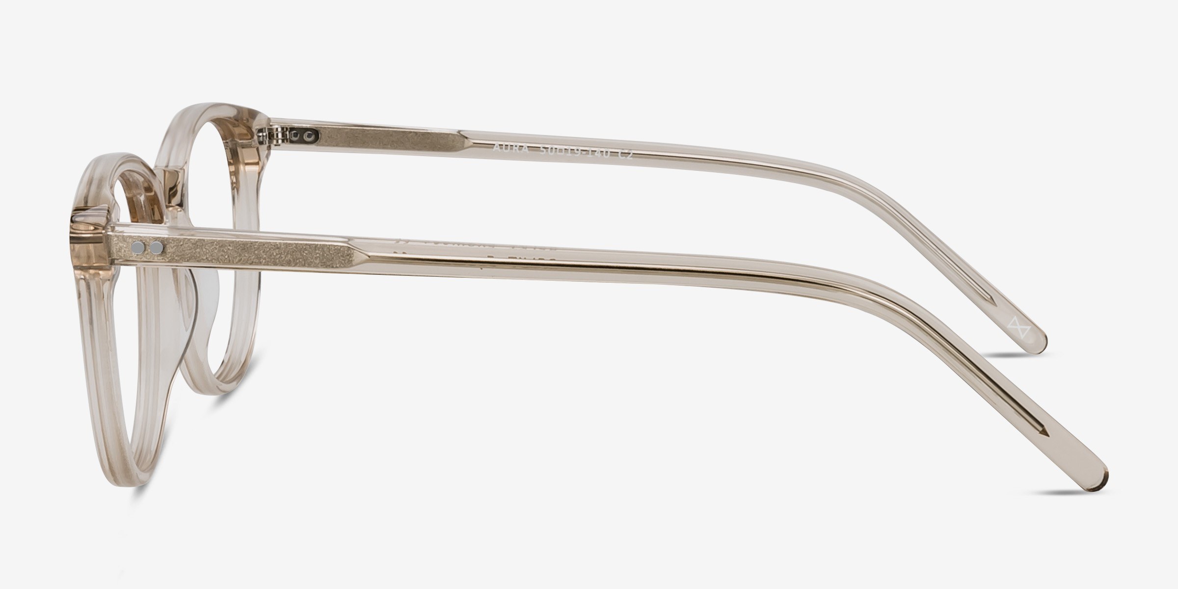 Aura Round Champagne Full Rim Eyeglasses | Eyebuydirect