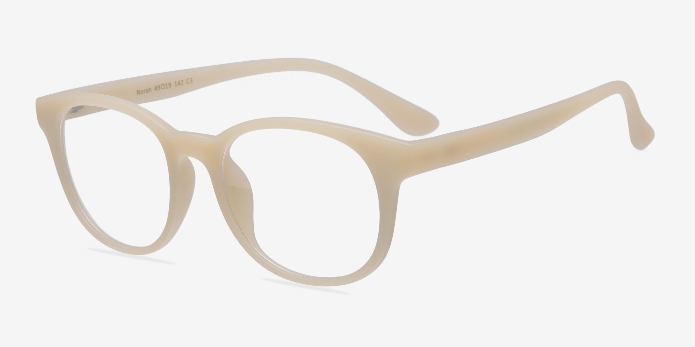 Norah Square Matte Beige Glasses for Women | Eyebuydirect