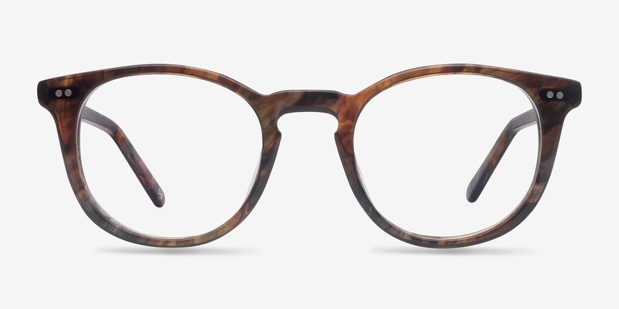 Aurora Square Marbled Havana Glasses for Women | Eyebuydirect