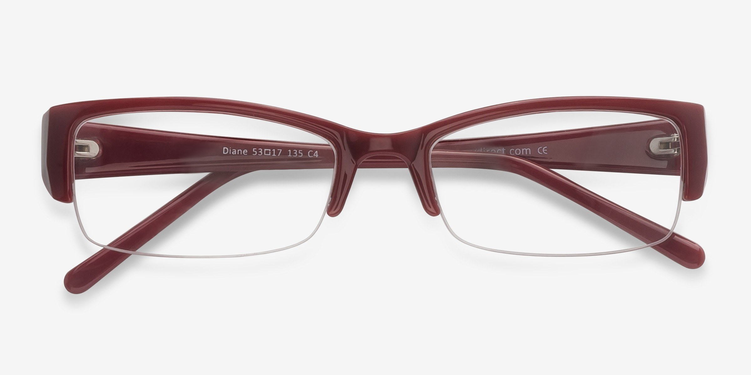 Diane Rectangle Red Glasses for Women | Eyebuydirect
