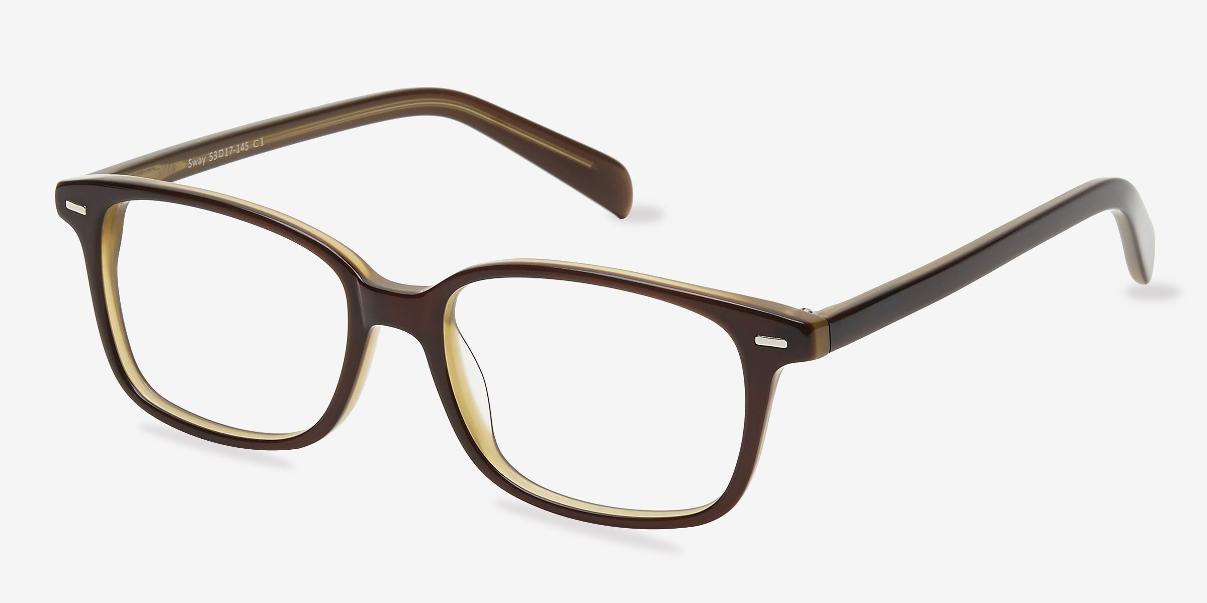 Sway Rectangle Brown Full Rim Eyeglasses | Eyebuydirect