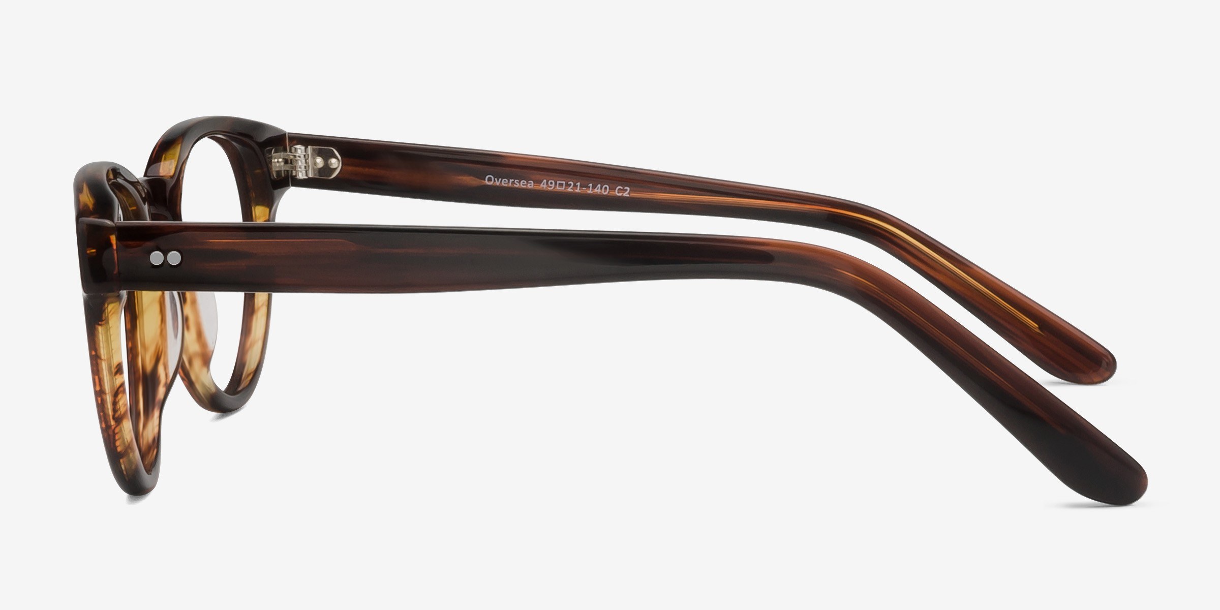 Oversea Round Brown Striped Glasses For Women Eyebuydirect
