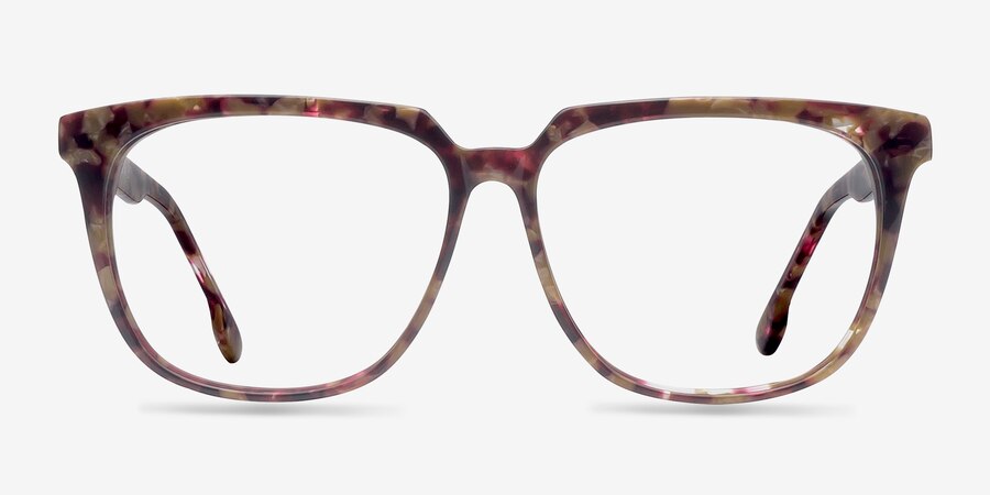 Capucine Square Red Floral Glasses for Women | Eyebuydirect