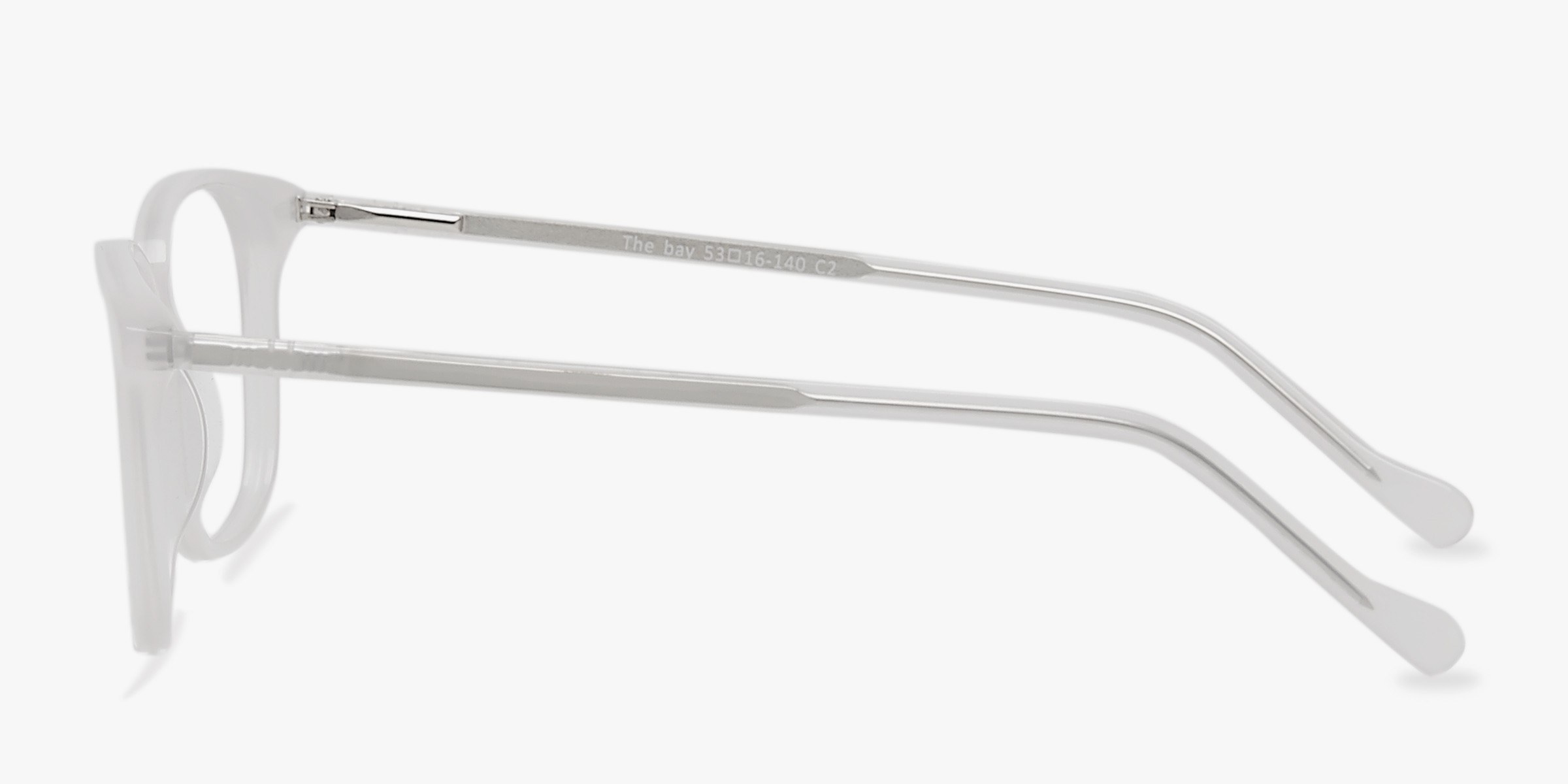 The Bay Rectangle Clear White Full Rim Eyeglasses | Eyebuydirect