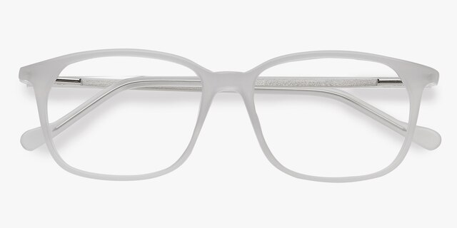 The Bay Rectangle Clear White Full Rim Eyeglasses | Eyebuydirect