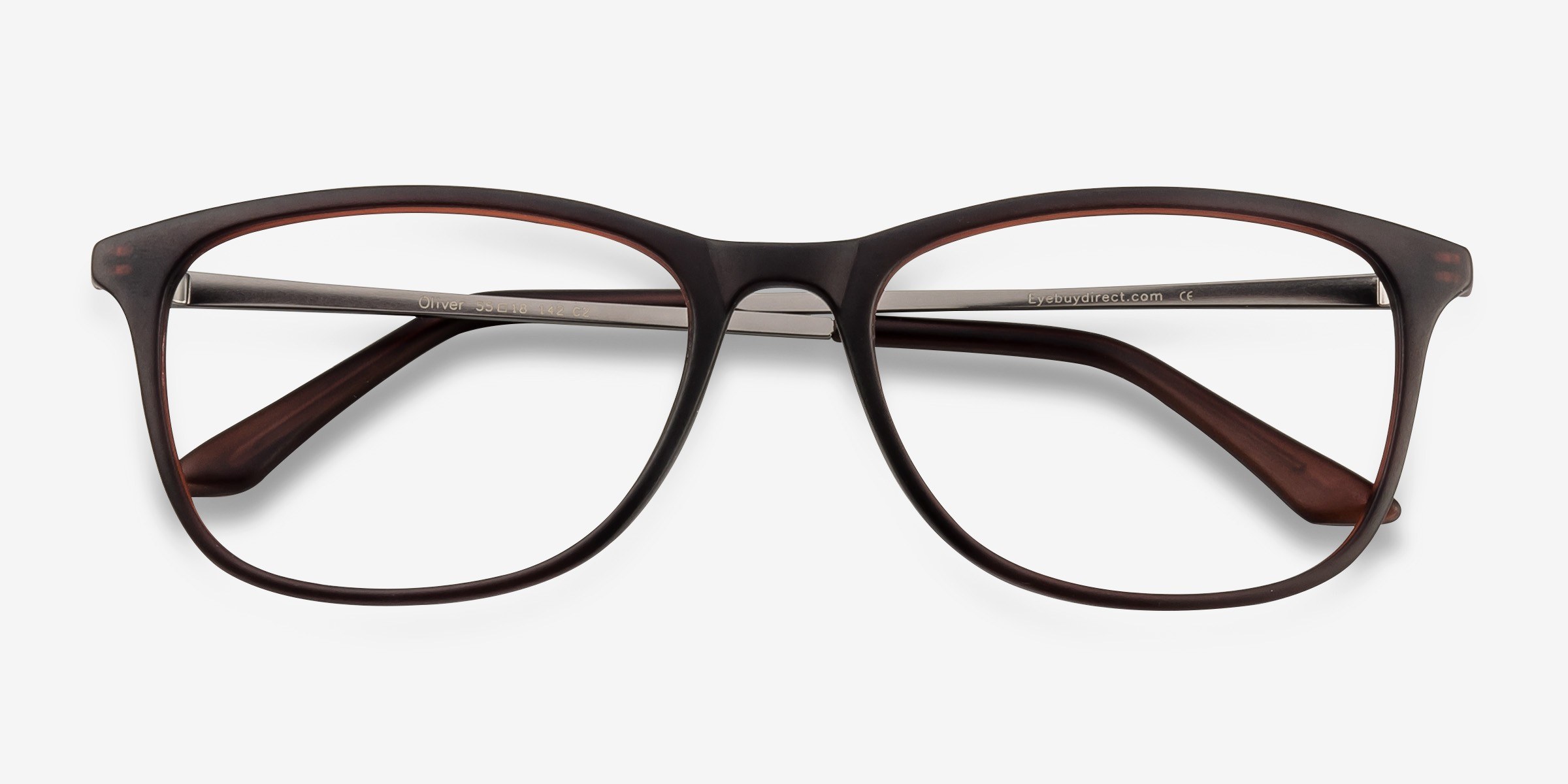 Oliver Rectangle Matte Brown Full Rim Eyeglasses | Eyebuydirect